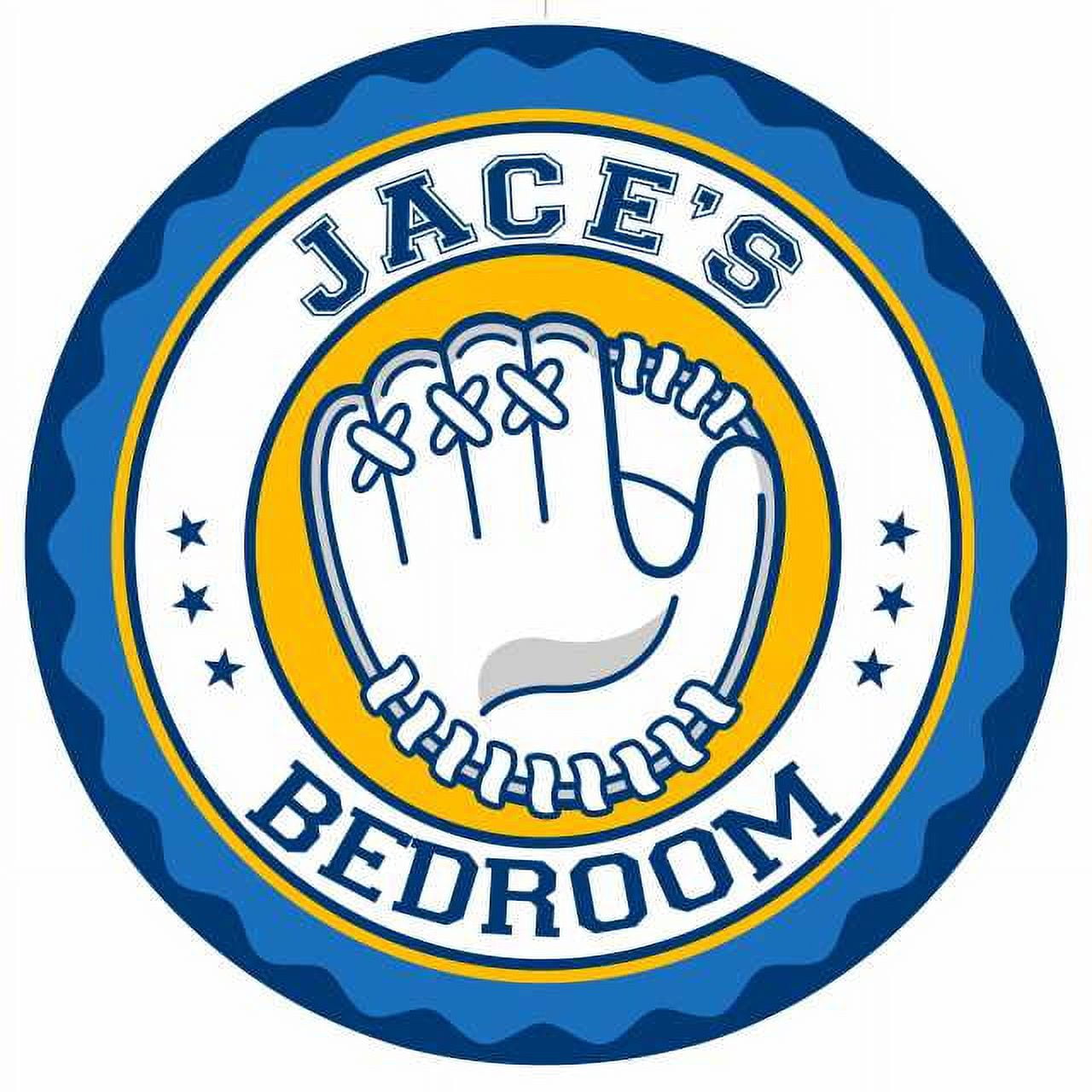 JACE'S Baseball Glove Bedroom 14" Round Metal Sign Boys Room ...