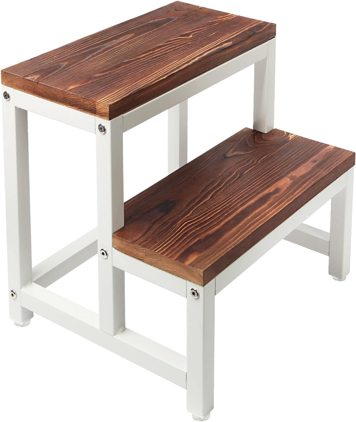 JACKCUBE Design Step Stool for Adults Kids, Solid Wood 2-Step High Bed ...