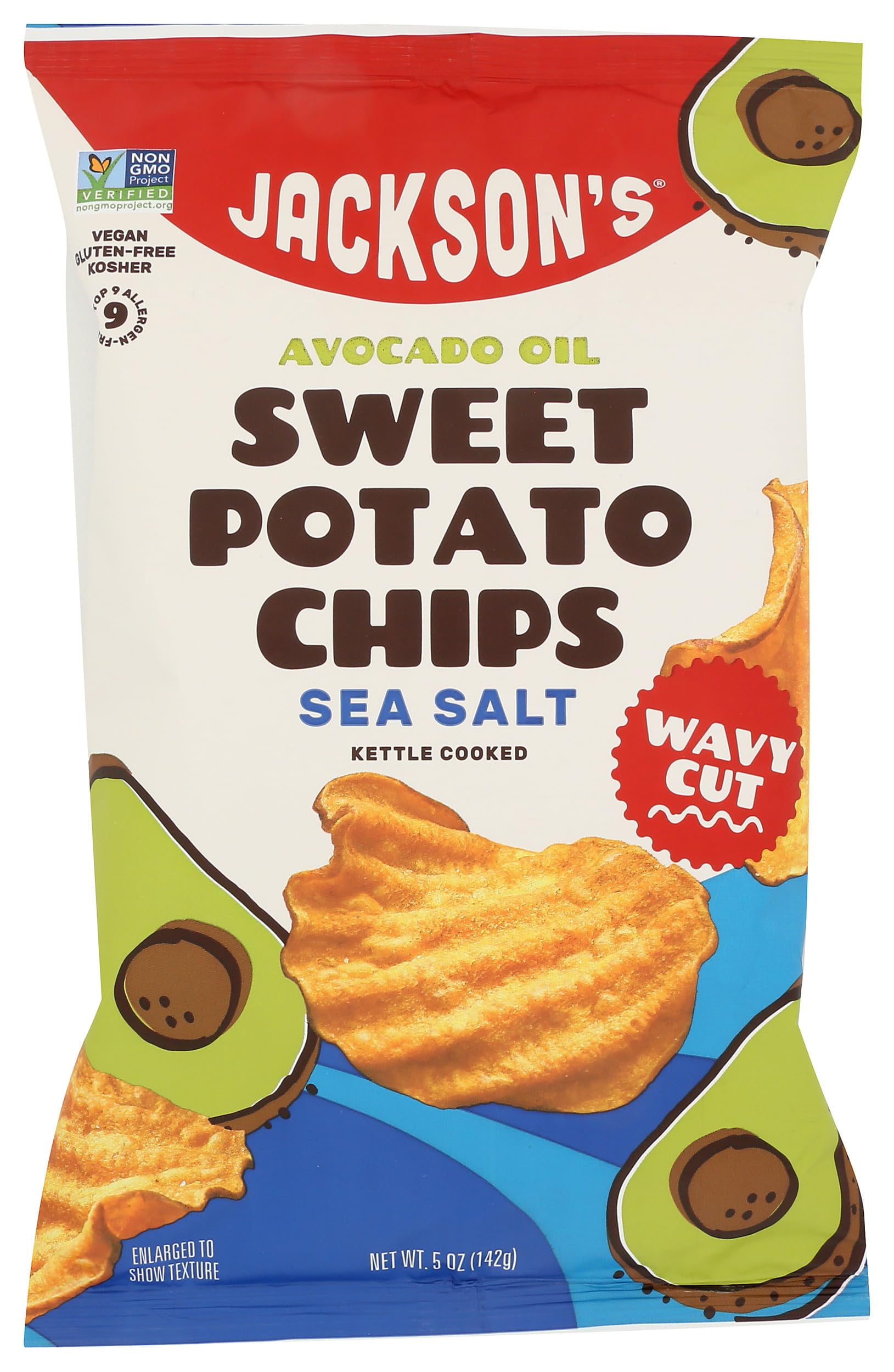 JACKSONS HONEST CHIPS Sea AKF18 Salt Avocado Oil Sweet Potato Chips, 5 ...