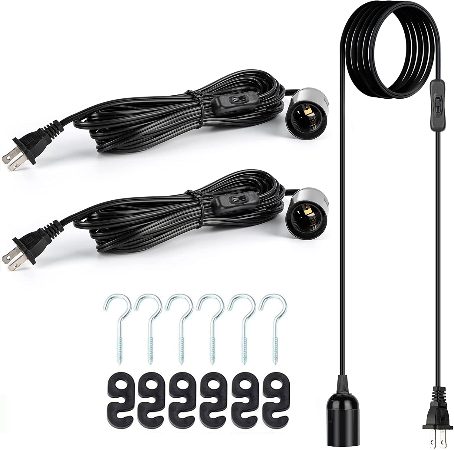 Cleveland Vintage Lighting 10 Bulb Socket Cord - Black - 12 feet ...