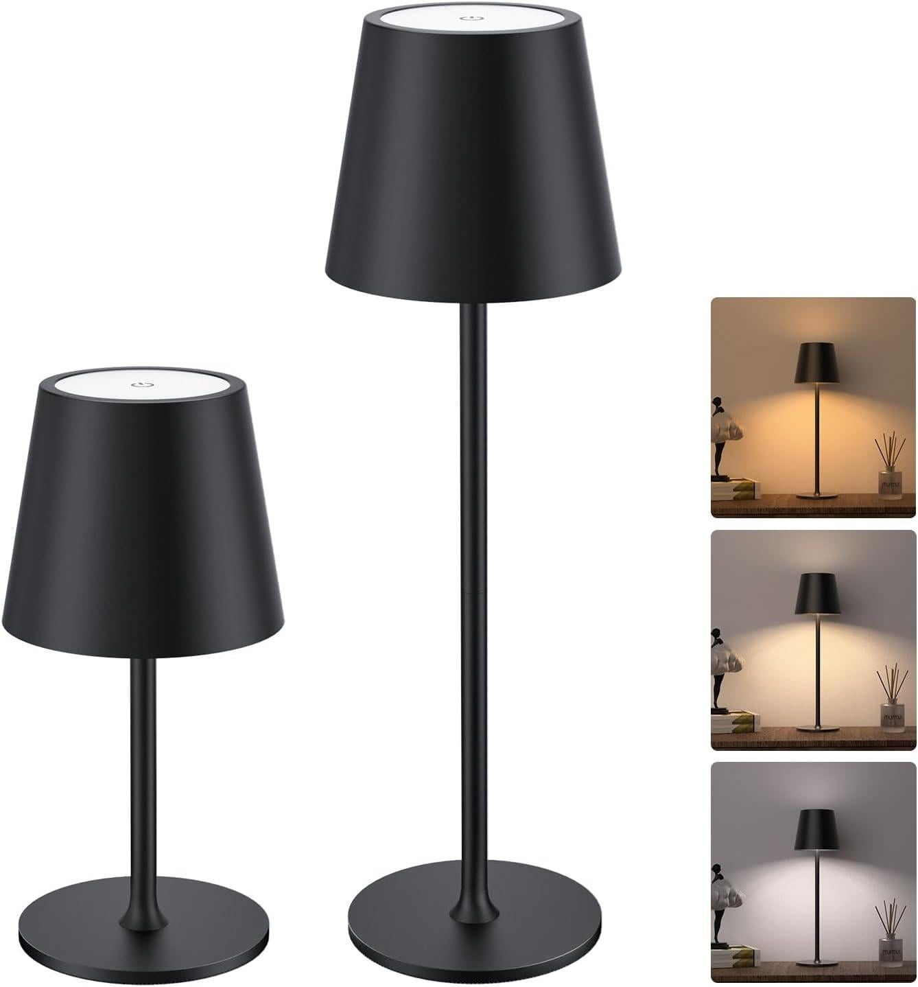 JACKYLED Cordless Table Lamps Rechargeable, 3 Adjustable Height ...