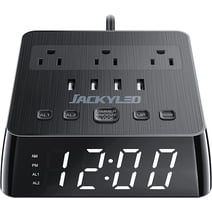 Sharp Digital Alarm Clock with 2X Power Outlets with Surge Protect and ...