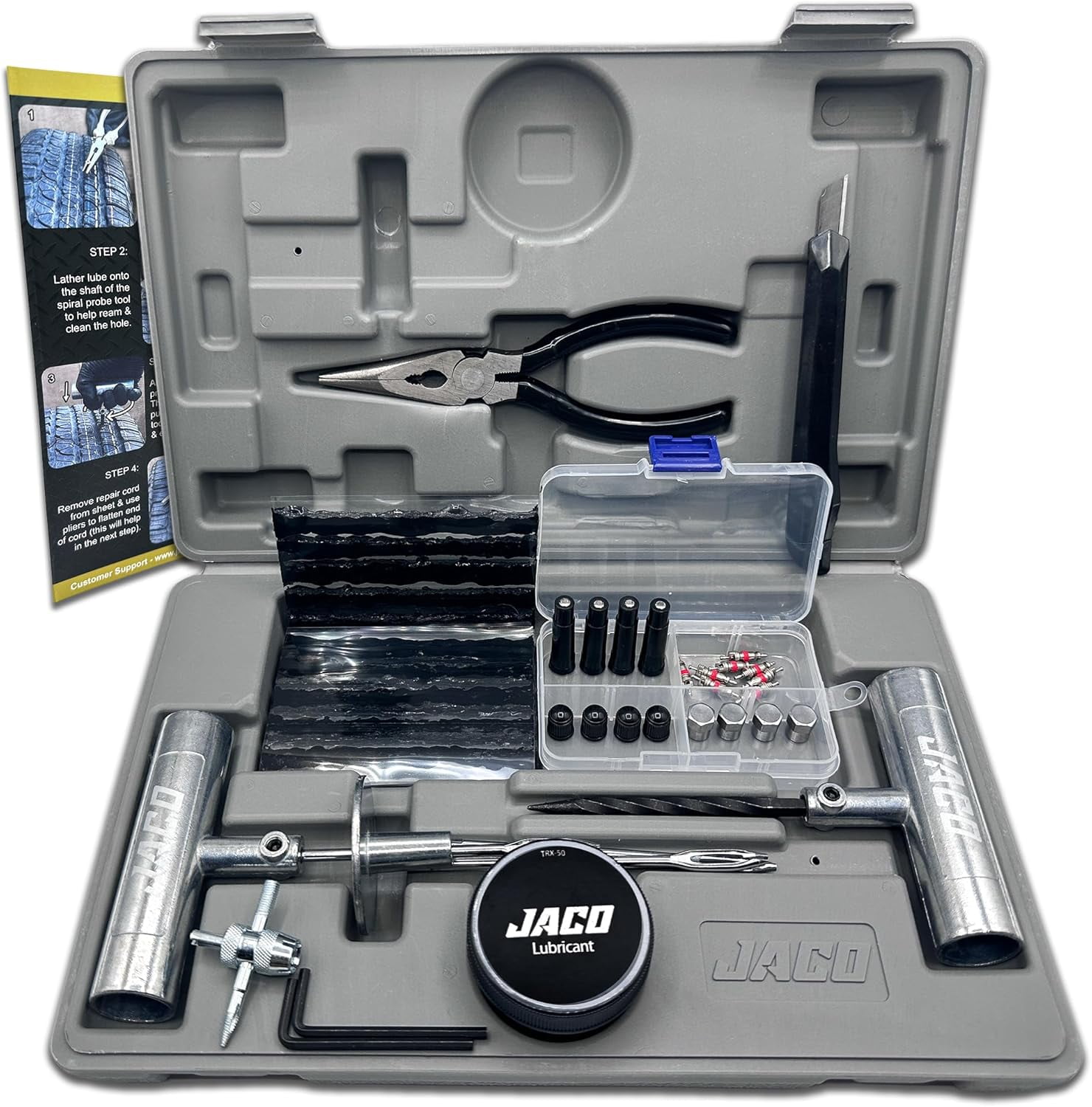 JACO TRX-50 Heavy Duty Tire Repair Kit | Universal Tire Plug Kit ...