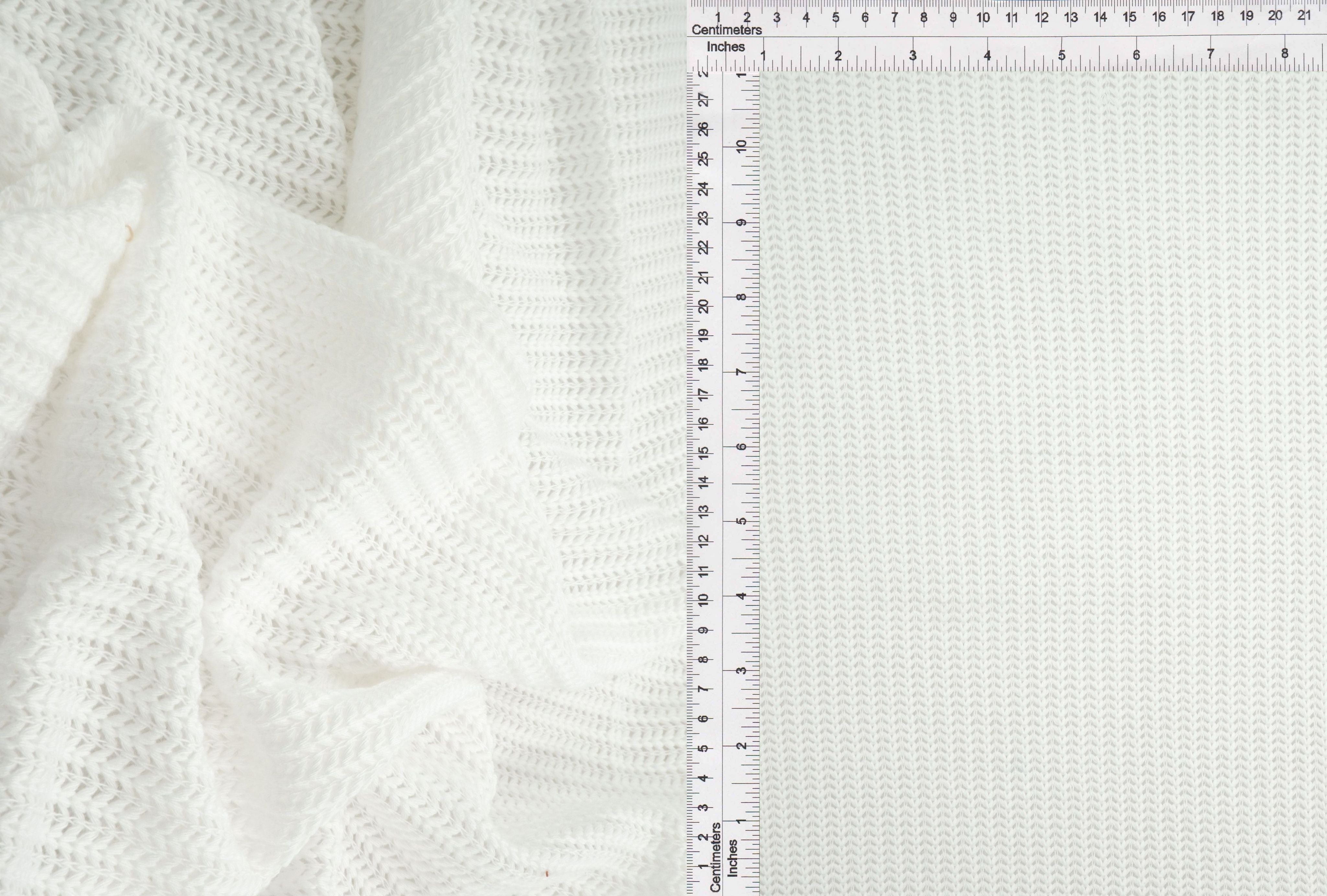 Polyester Rayon Spandex Sweater Jacquard Solid Ivory 3 Yards Precut ...