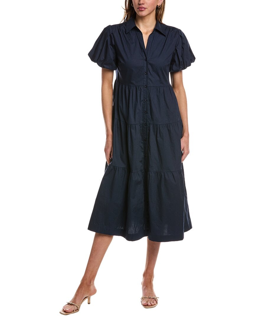 JACQUIE THE LABEL womens Paige Tiered Midi Dress, s, Navy - Walmart.com