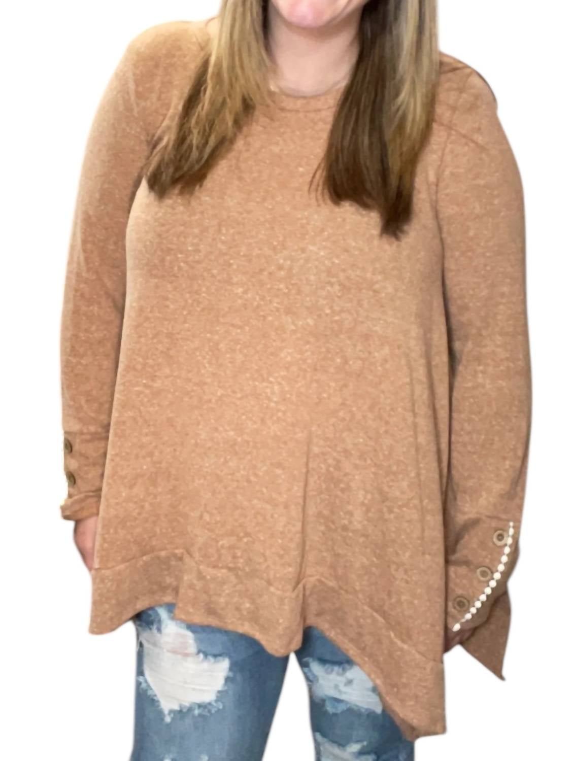 JADE BY JANE Asymmetrical With Wrist Detail Tunic Top - Walmart.com