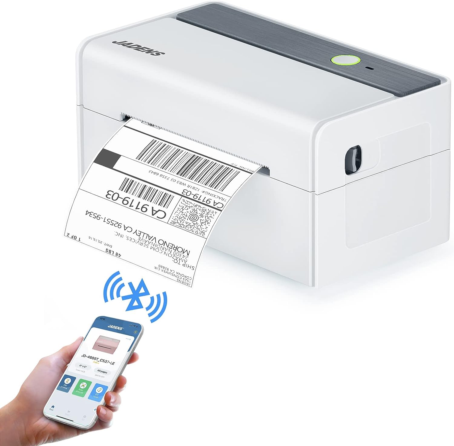 JADENS Thermal Printer, 4''x6'' Bluetooth Label Printer for Shipping ...