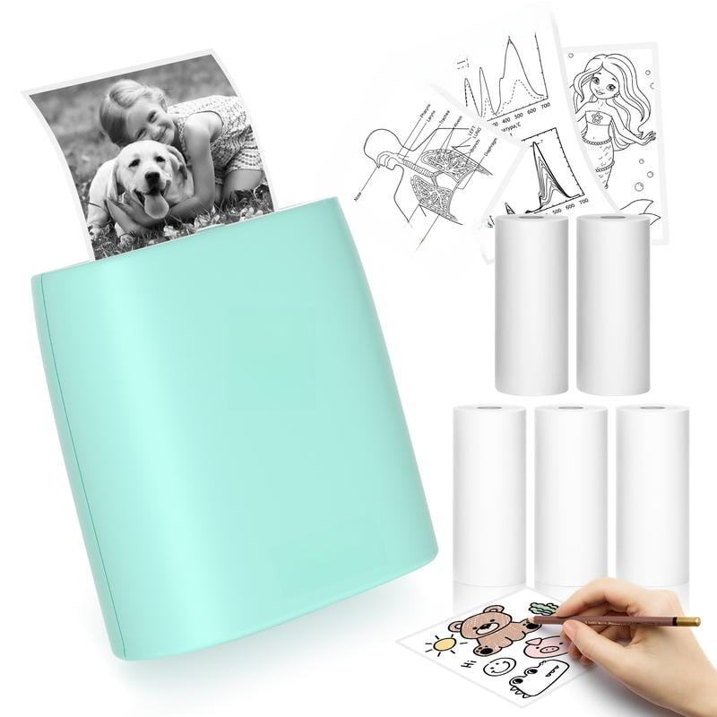JADENS Mini Sticker Printer - 2 Inch Bluetooth Thermal Pocket Printer ...
