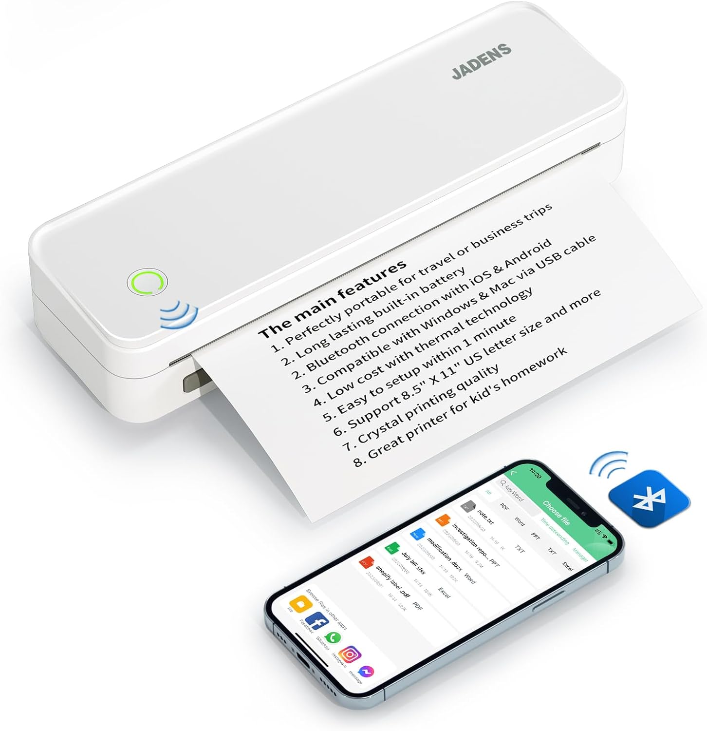 Core Innovations Pro Wireless Inkless Thermal Printer, iOS & Android ...