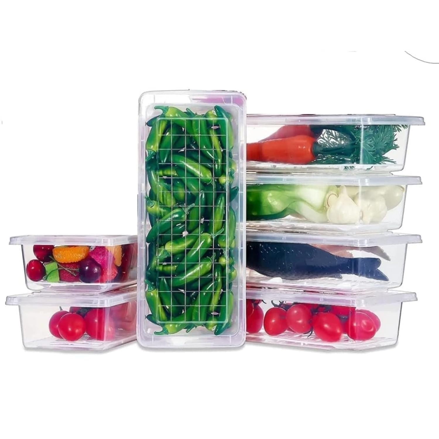 JADEX Fridge Storage Box Containers Stackable Plastic for Storing ...