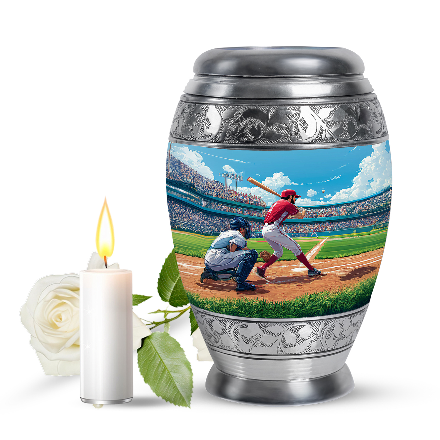 JAGASY Baseball Unique Urn for Father, Blue Small Urns for Human Ashes ...