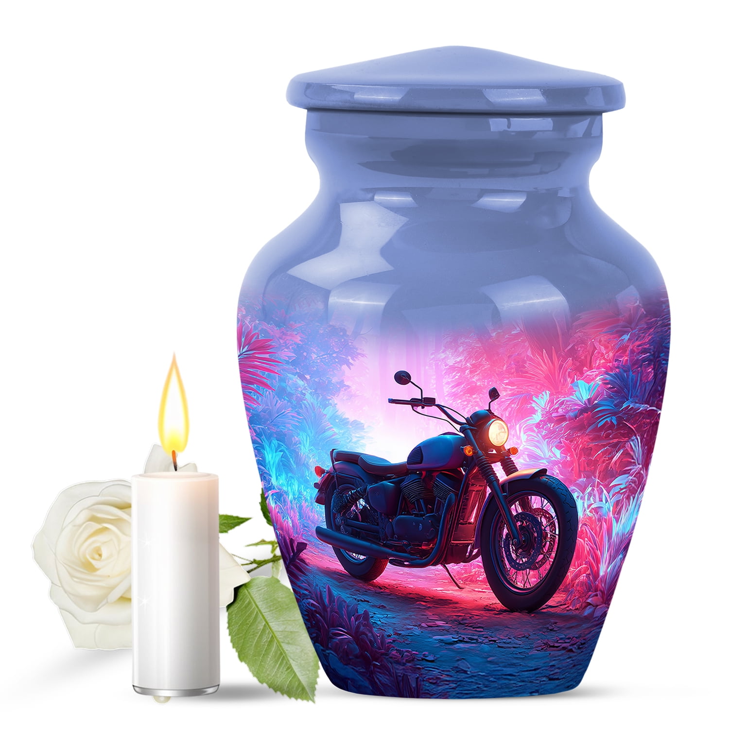 JAGASY Bike Small Urn for Ashes for Women, Blue Mini Urns for Human ...