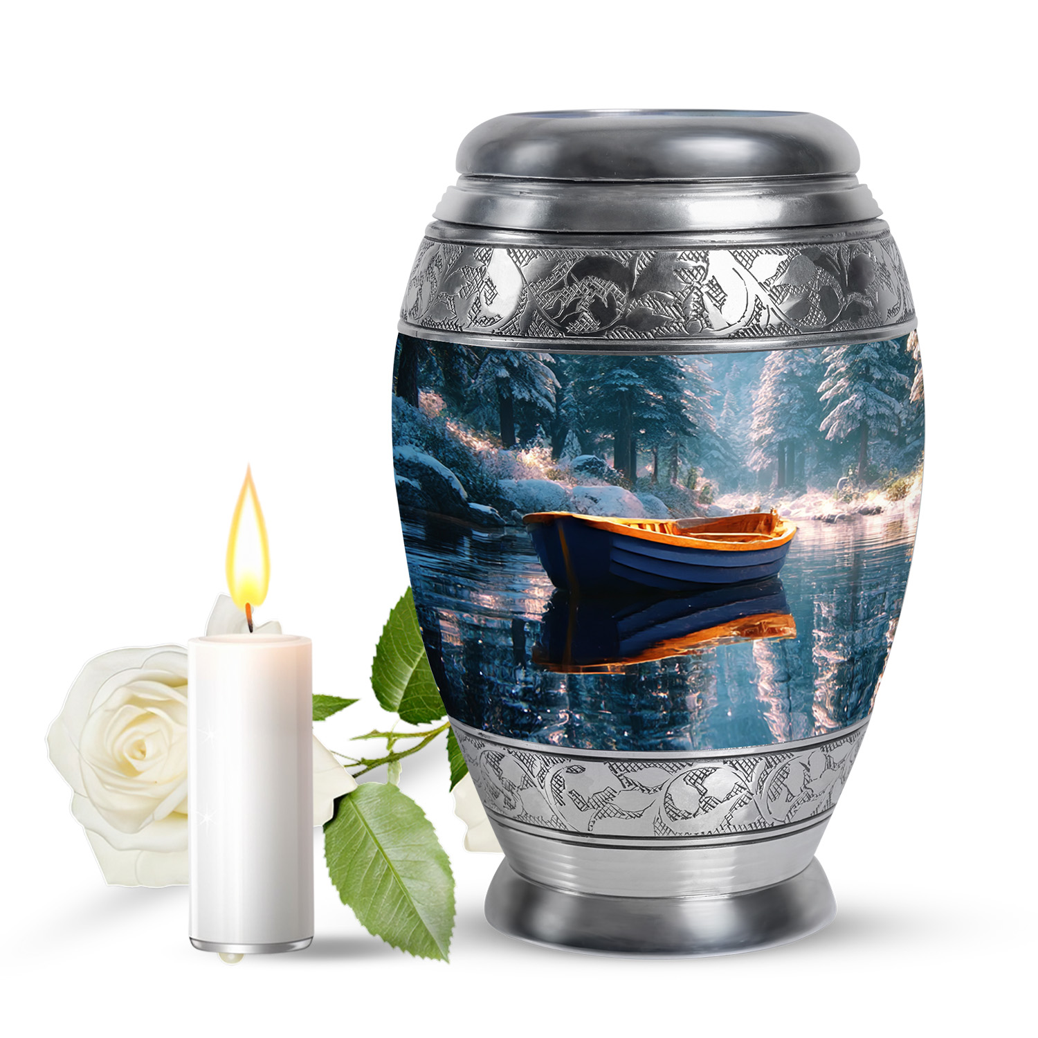 JAGASY Boat Small Keepsake Urn for Ashes Adult Male, Dark Green Urns ...