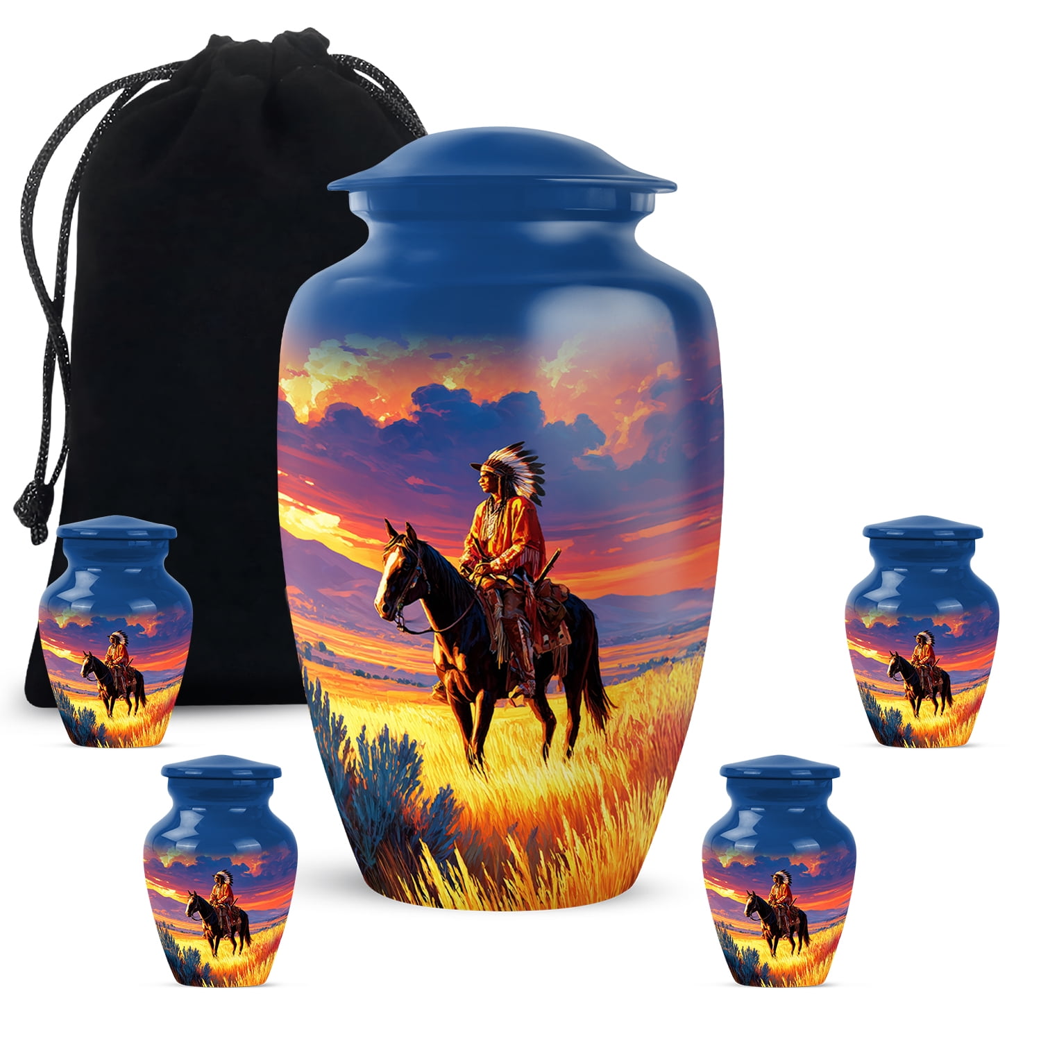 JAGASY Brave American Urns Combo for Companion, Blue Small Urns for ...
