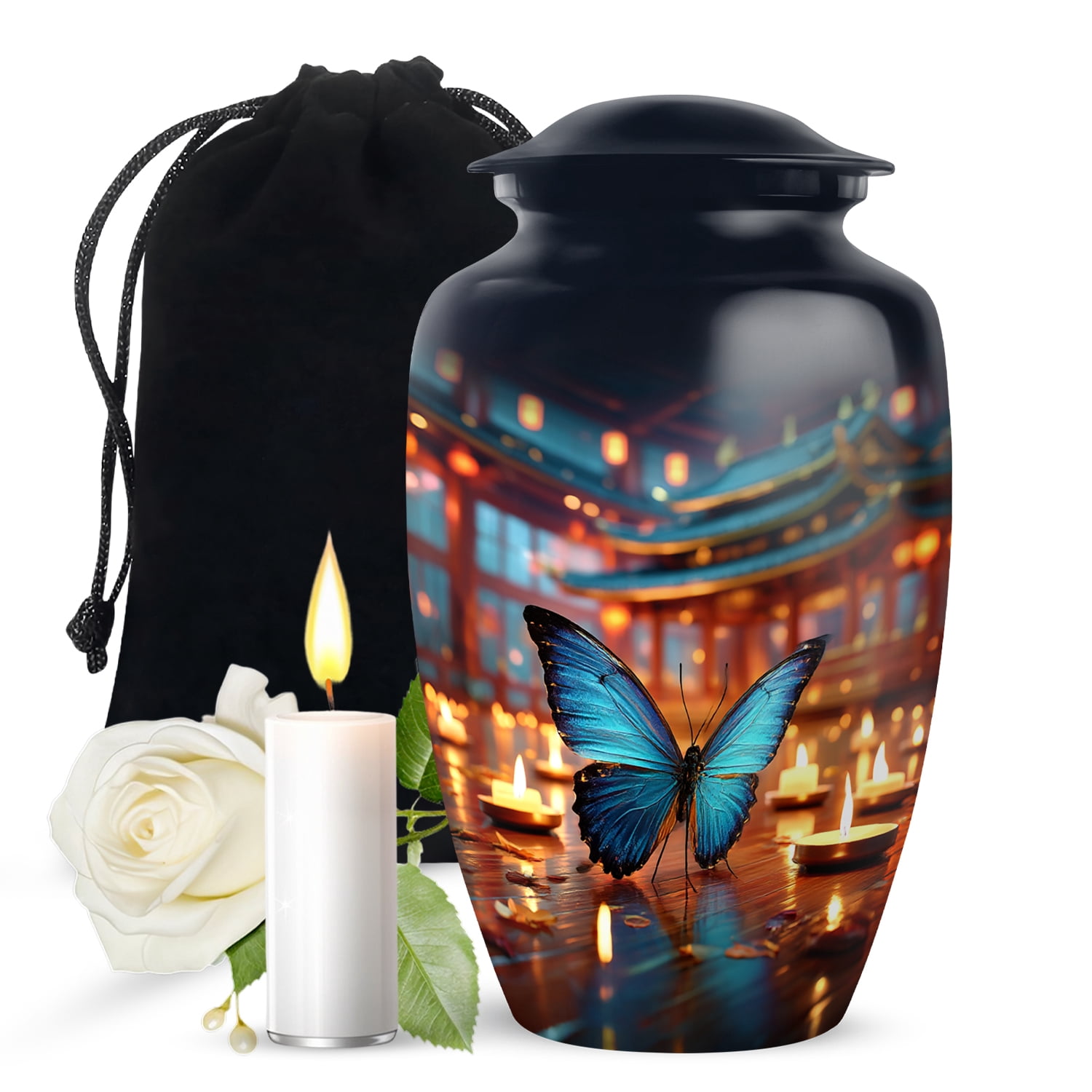 JAGASY Butterfly Urn for Daughter - 10 Inch Blue Butterfly Urn for ...