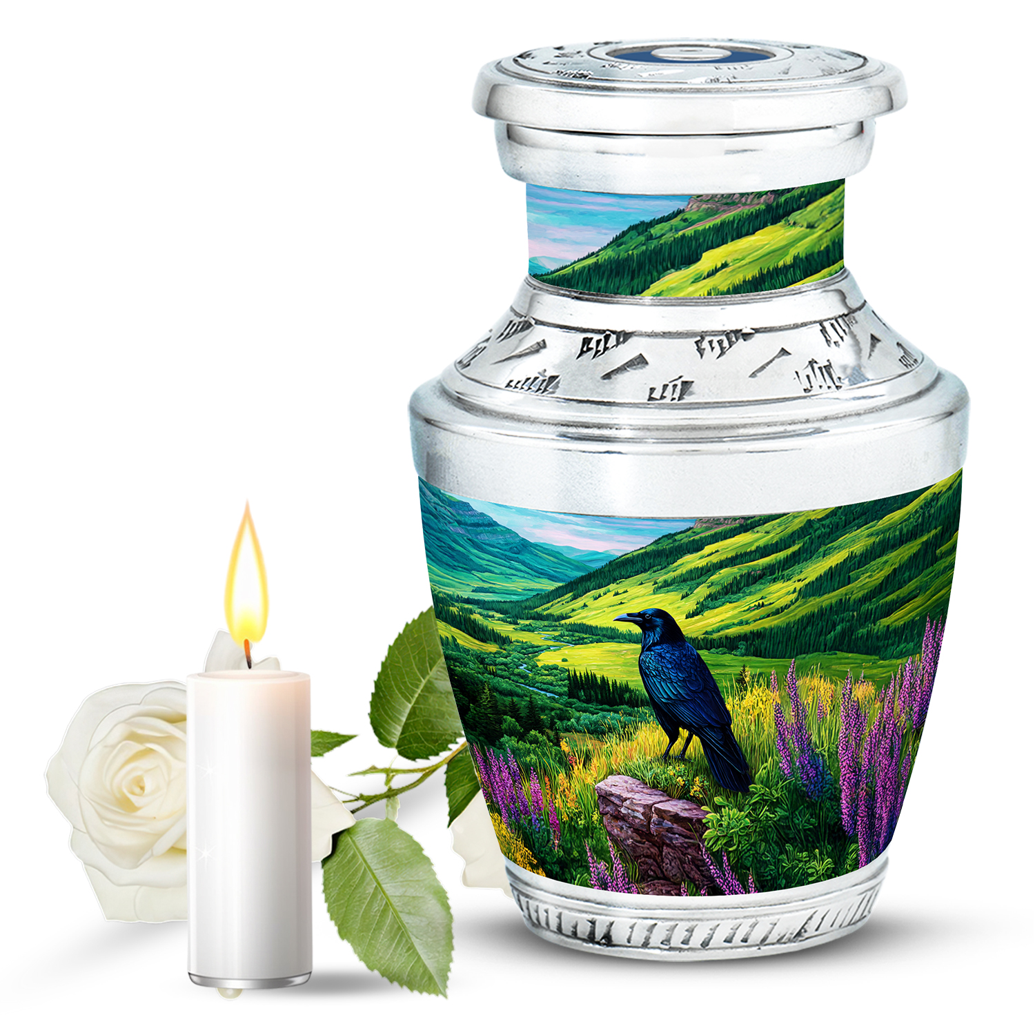 JAGASY Crow Urn for Ashes Adult Male, Green Burial Urns for Human Ashes ...