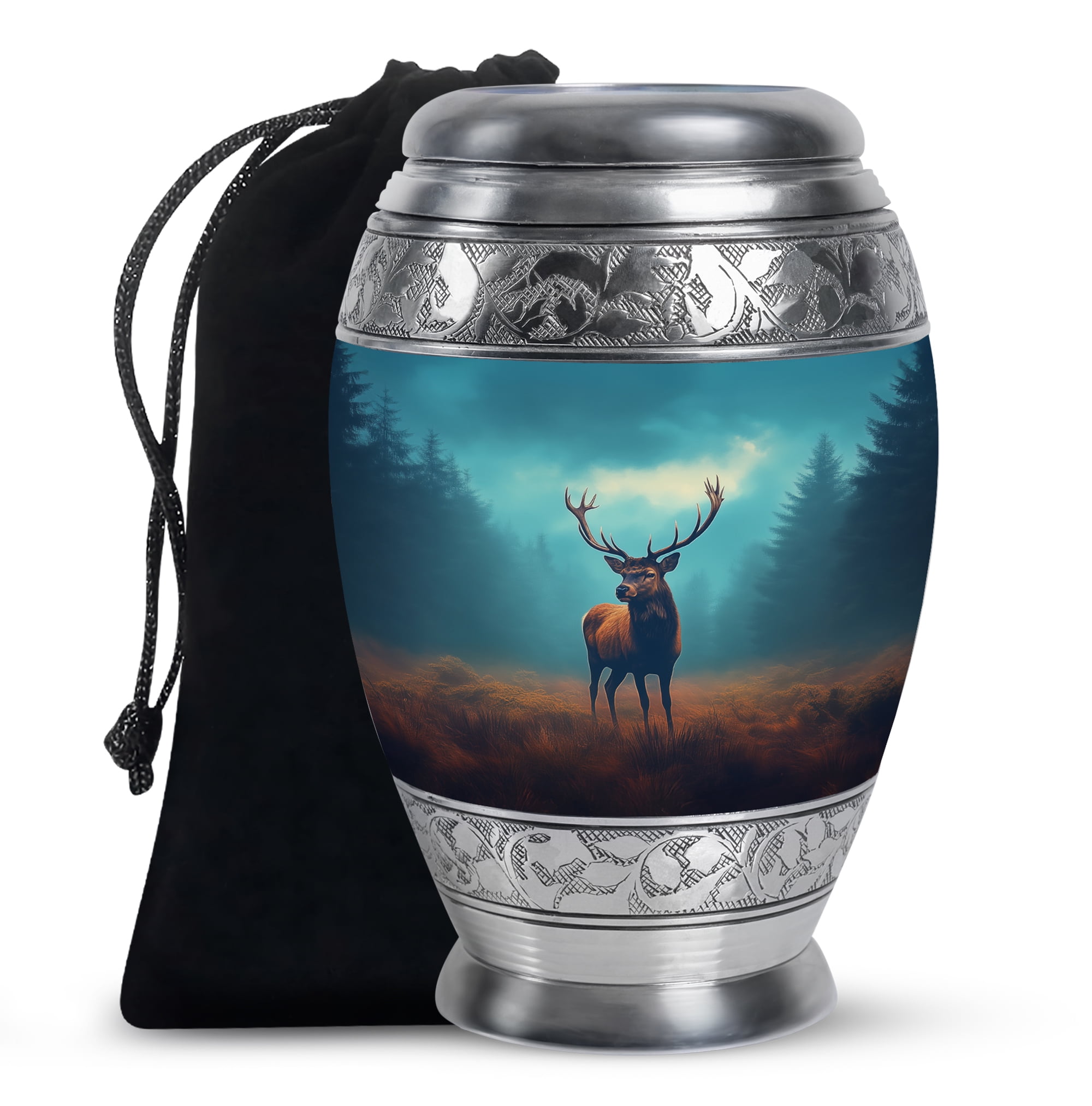 JAGASY Deer Handmade Urn for Sister - Sky Blue Large Urn for Ashes ...