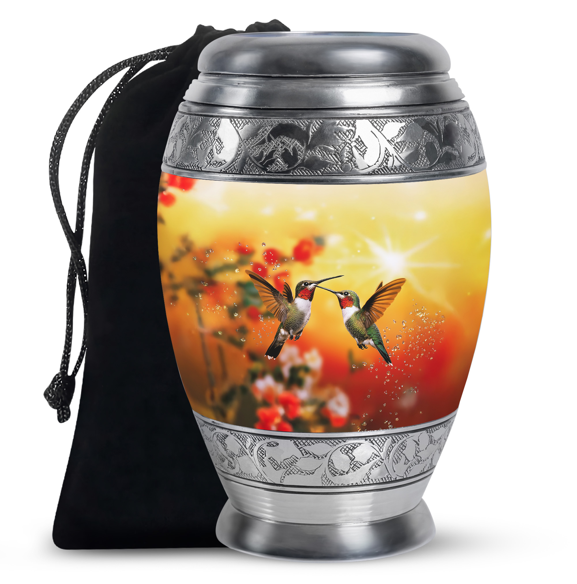 JAGASY Hummingbird Couple Funeral Urns for Siblings - Large Urn for ...