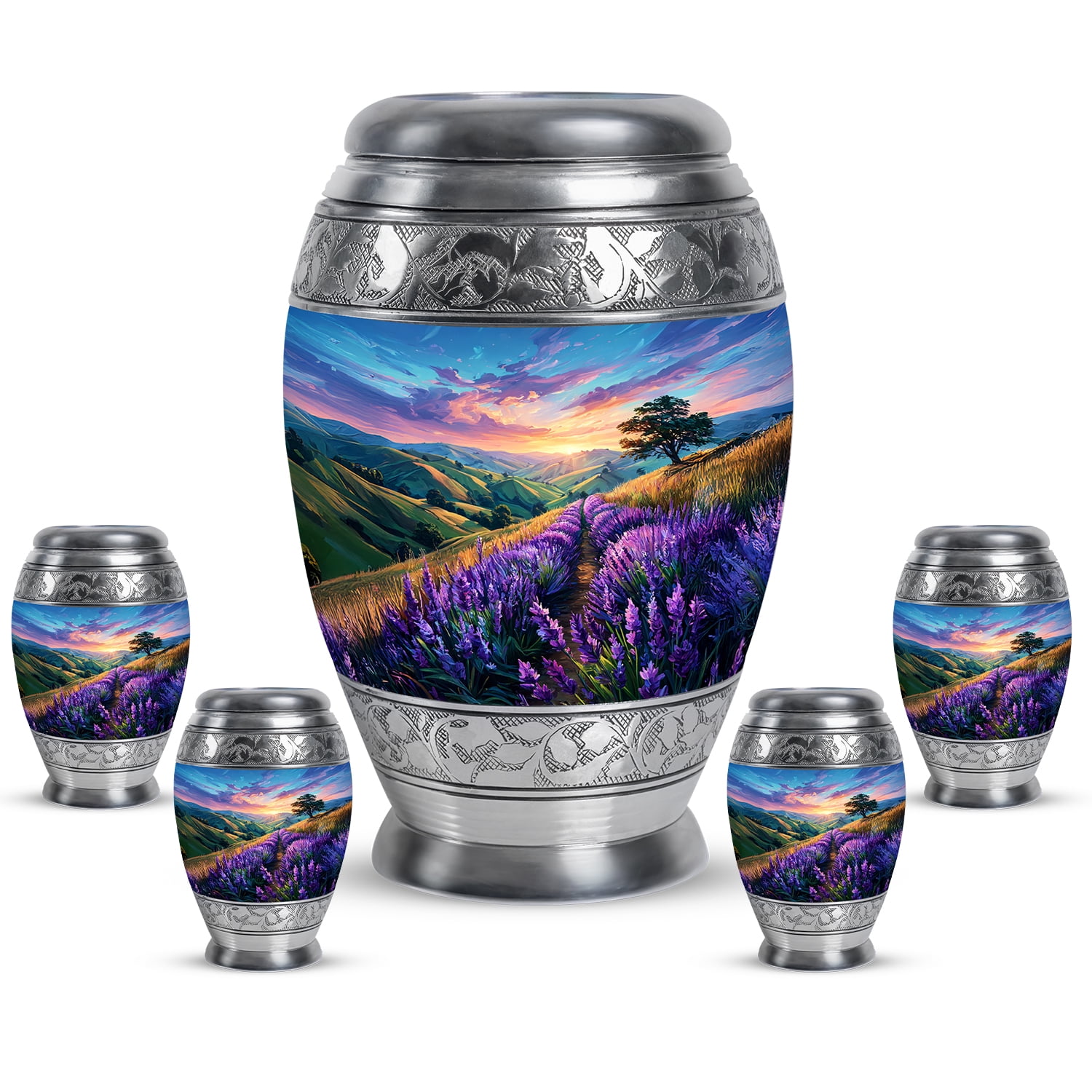 JAGASY Lavender Grass Urns for Adult Ashes - 10 Inch Large Landscape ...
