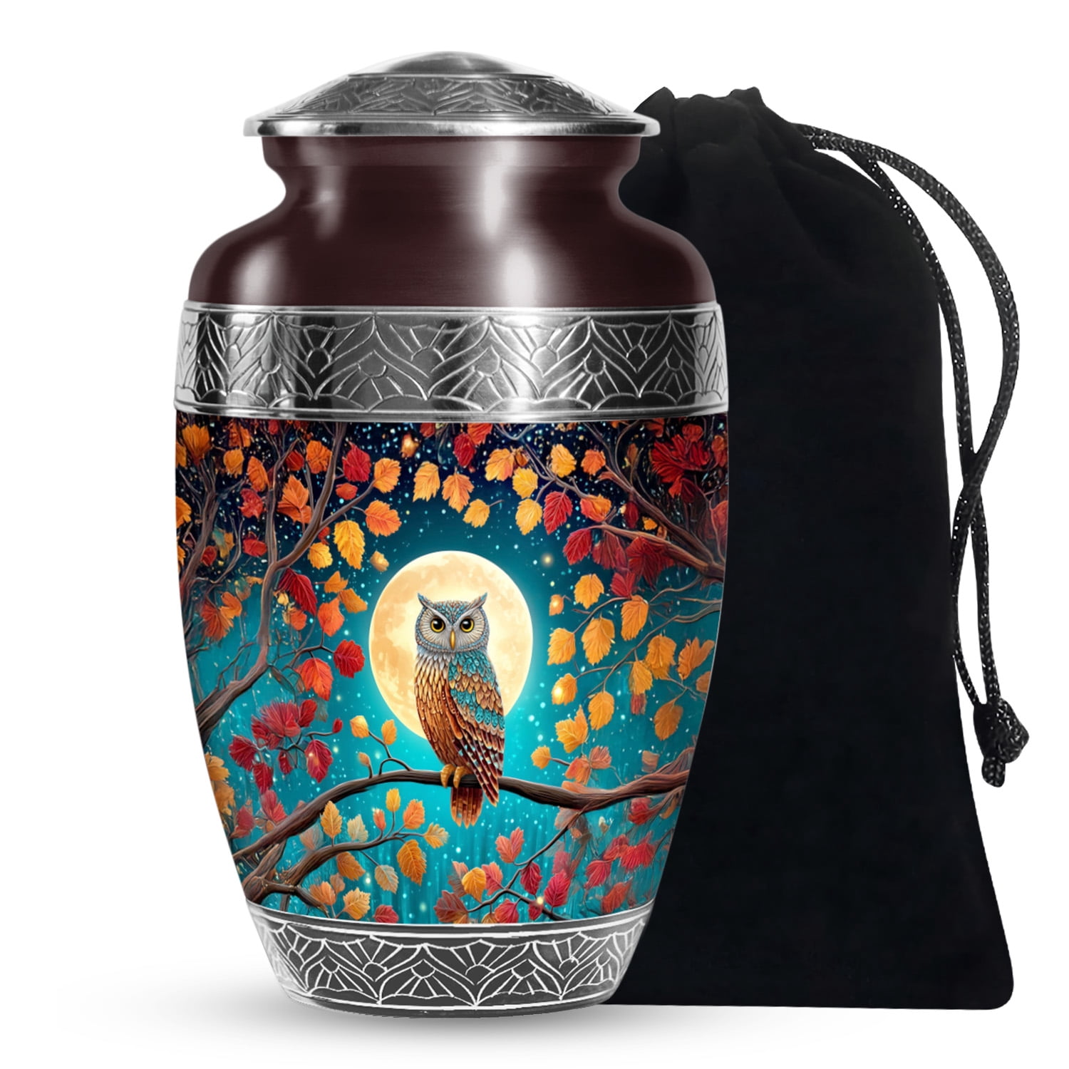 Jagasy Owl Urn For Ashes Adult Male Female Teal Large Urns For Human