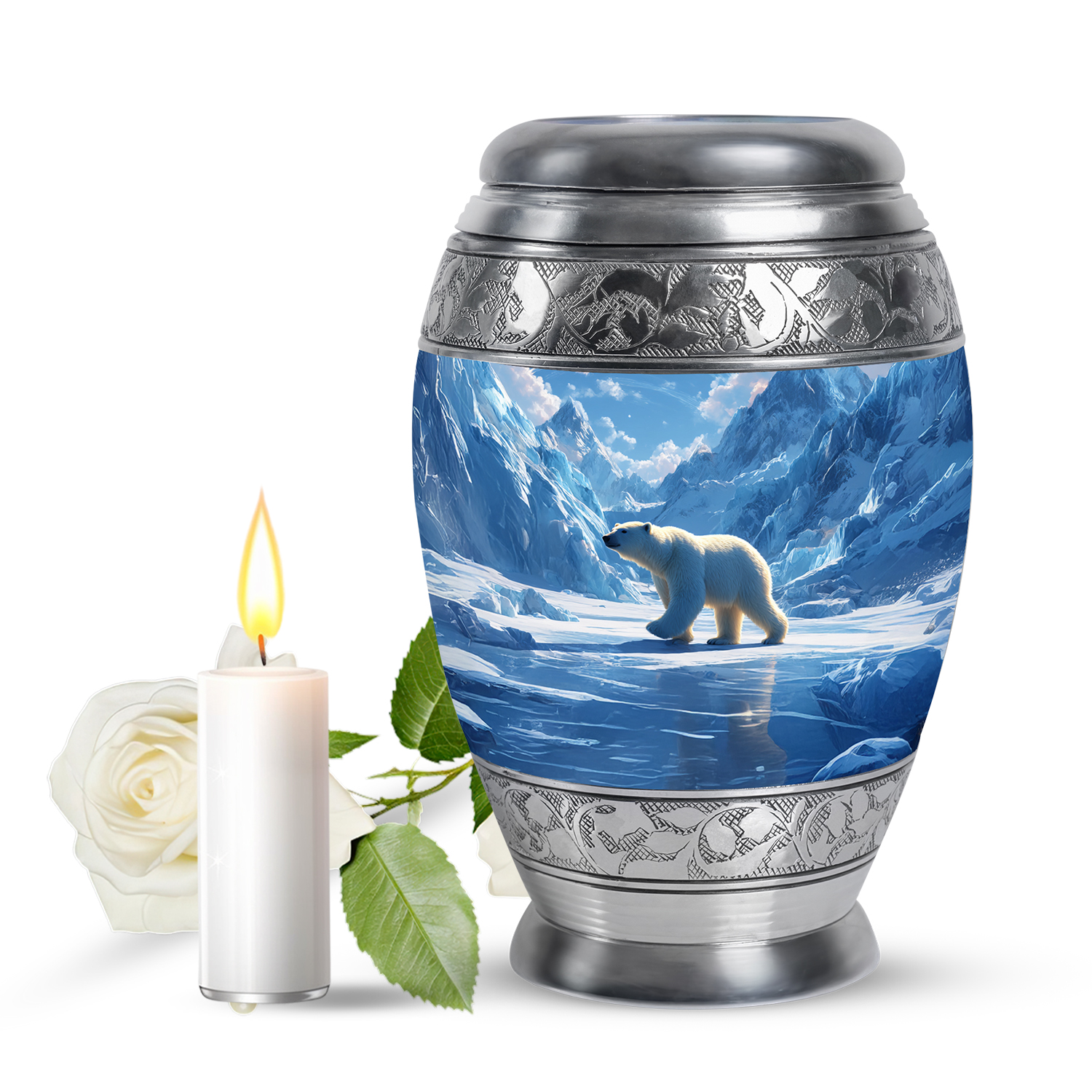 JAGASY Polar Bear Cremation Urn for Ashes for Sister, Small Blue Urns ...
