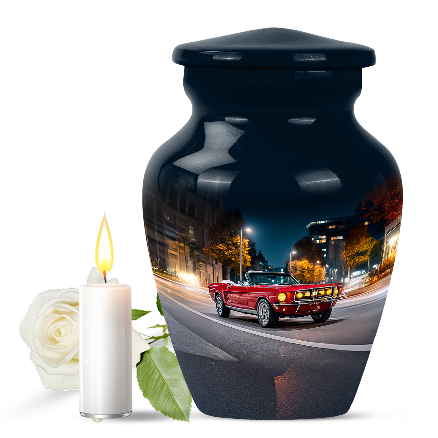 JAGASY Red Car Urn for Ashes Adult Male, Dark Blue Small Urns for Human ...