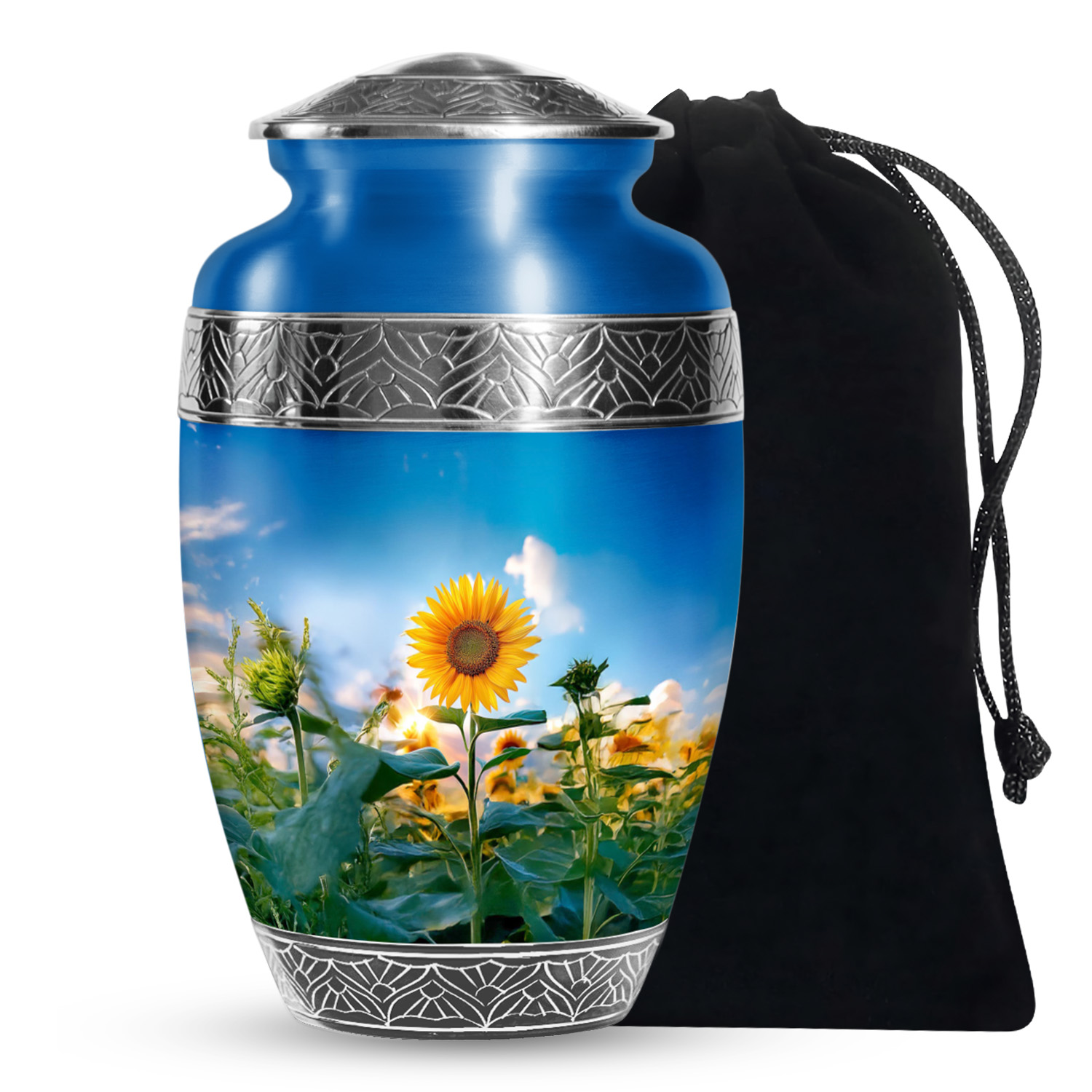 JAGASY Sunflower Funeral Urn for Daughter, Large Keepsake Urns for ...