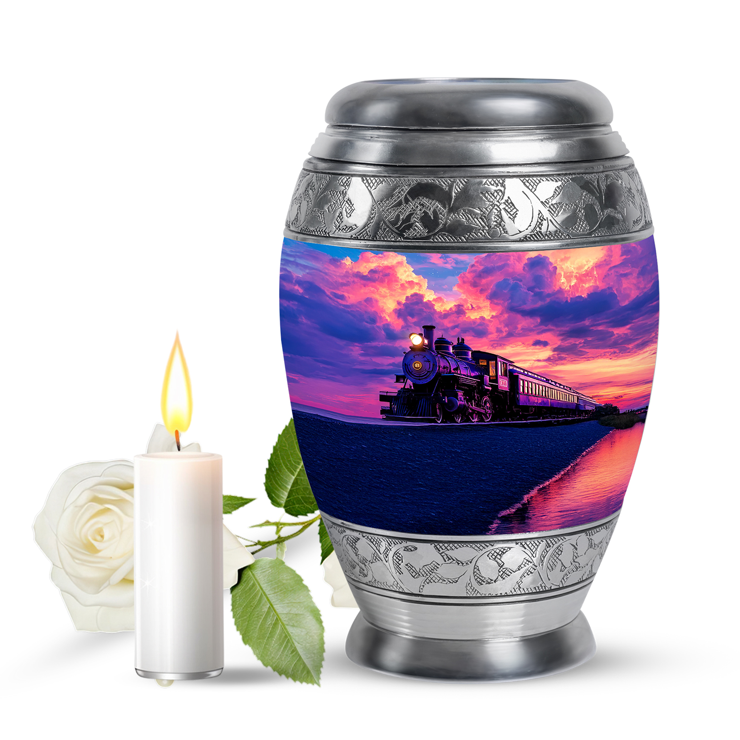 JAGASY Train Memorial Urn for Ashes Adult Male, Purple Burial Urns for ...