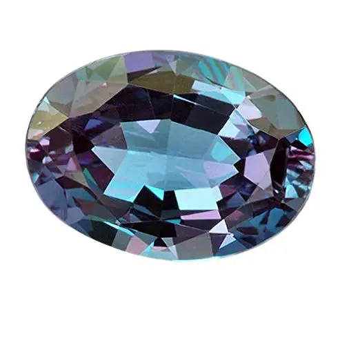JAGDAMBA GEMS 12.25 Ratti Purple Colour Alexander Stone Oval Shape ...