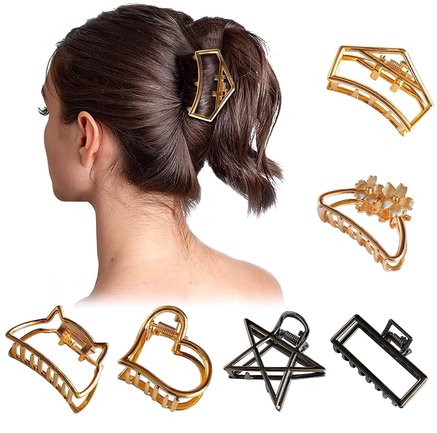 JAGMOOLYA PRODUCTS Metal glossy Finish Hair Clutcher Golden hair Claw ...
