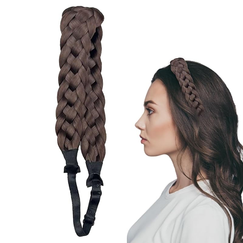 Jagocy Braid Headband 5 Strands Synthetic Hair Braided Headband Women