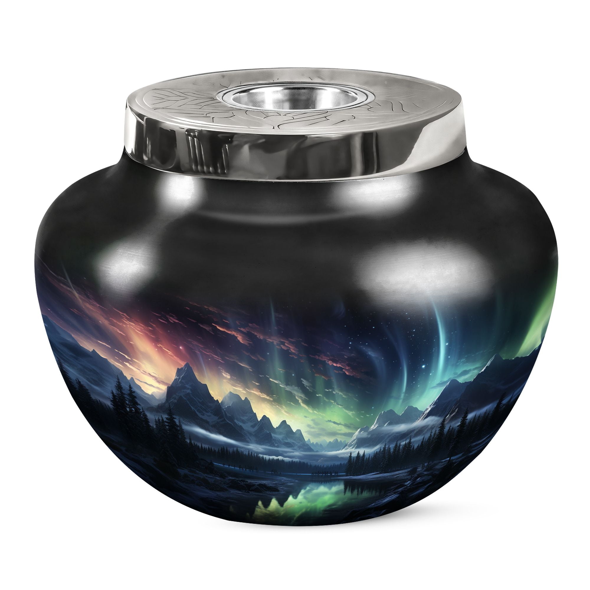 JAGSHASHI Aurora Miracles Over The Mountain Wilderness Cremation Urn ...