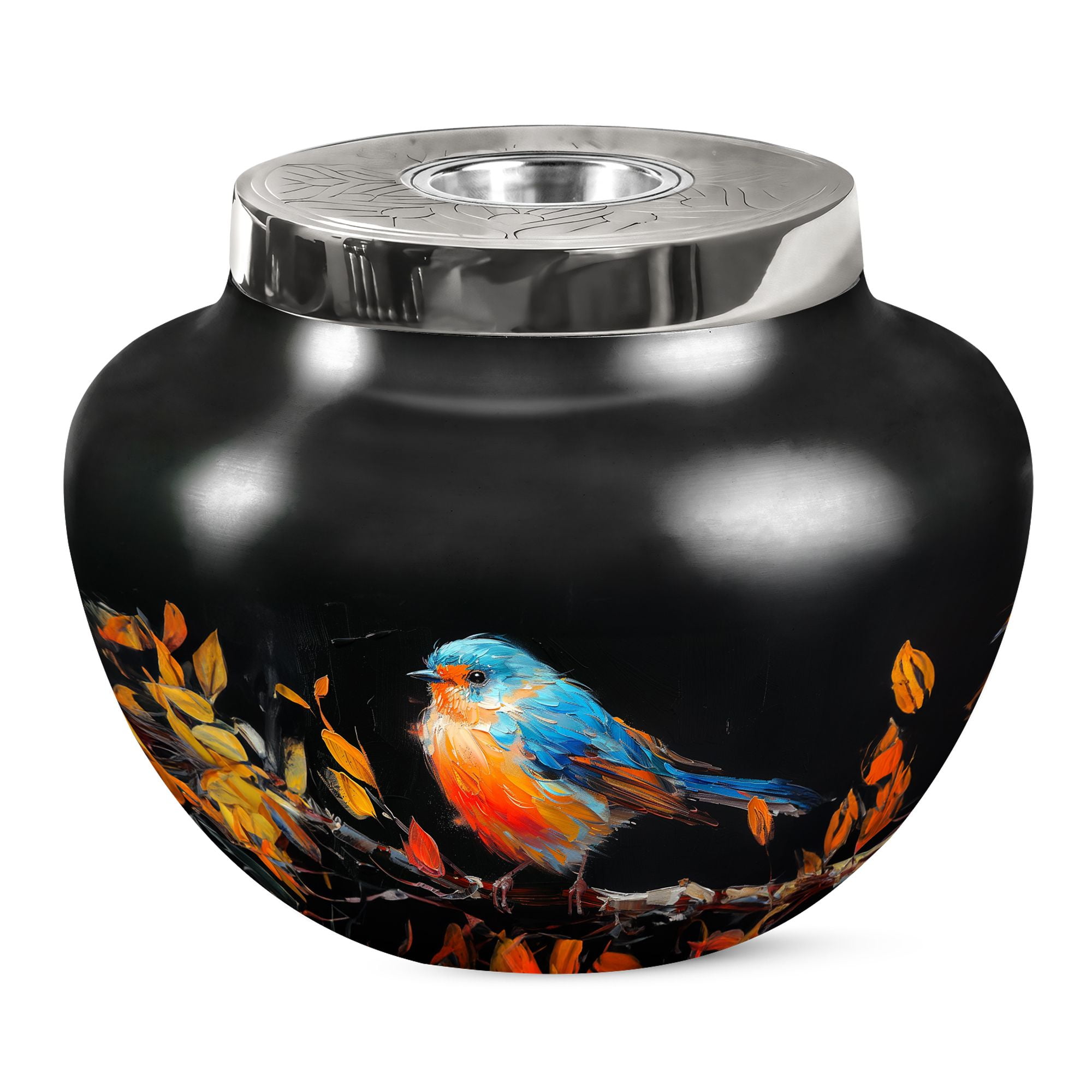 JAGSHASHI Autumnal Brushstroke Bird Large Urn For Ashes Burial ...