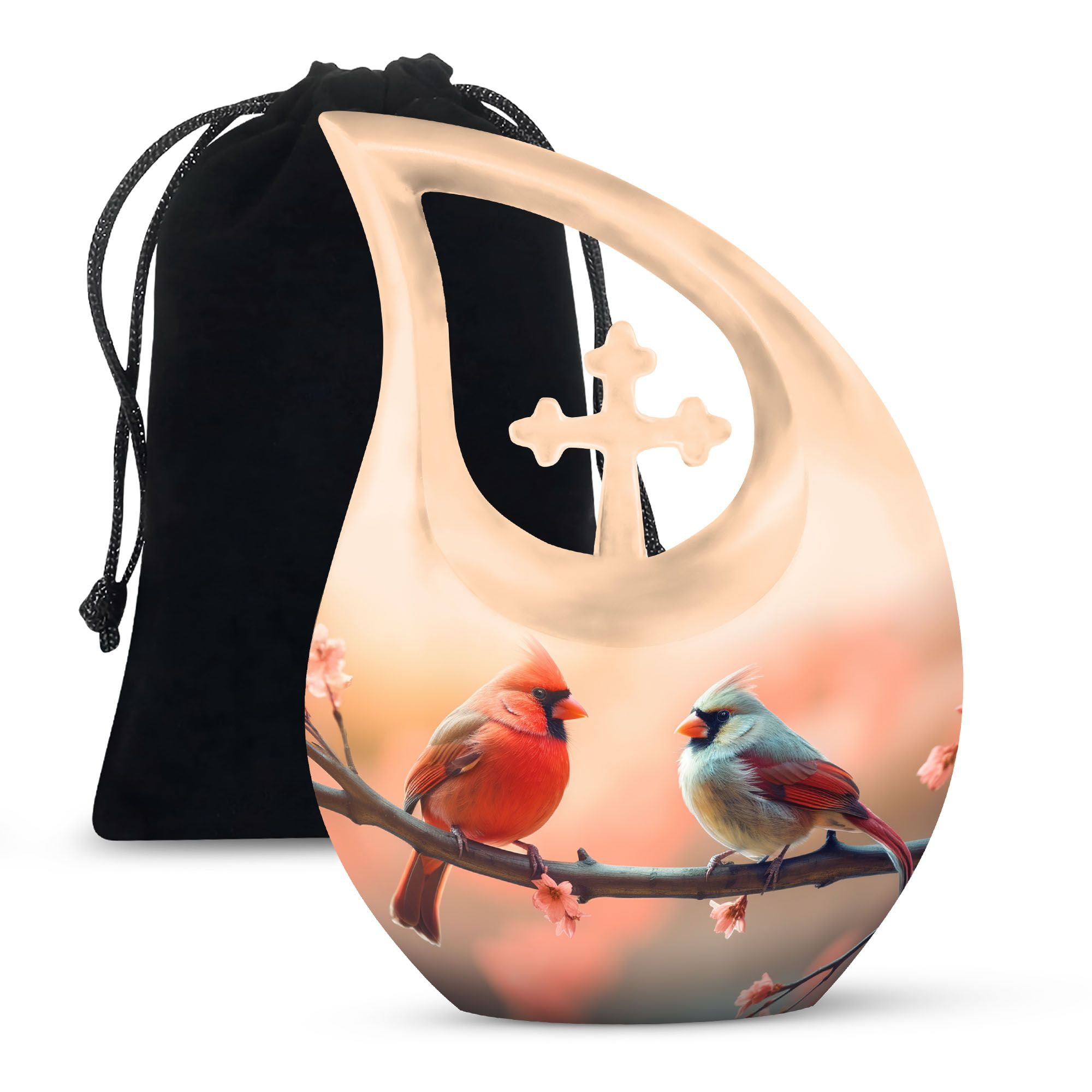 JAGSHASHI Cardinal Bird Cremation Ashes Urn - Funeral Urns Women ...
