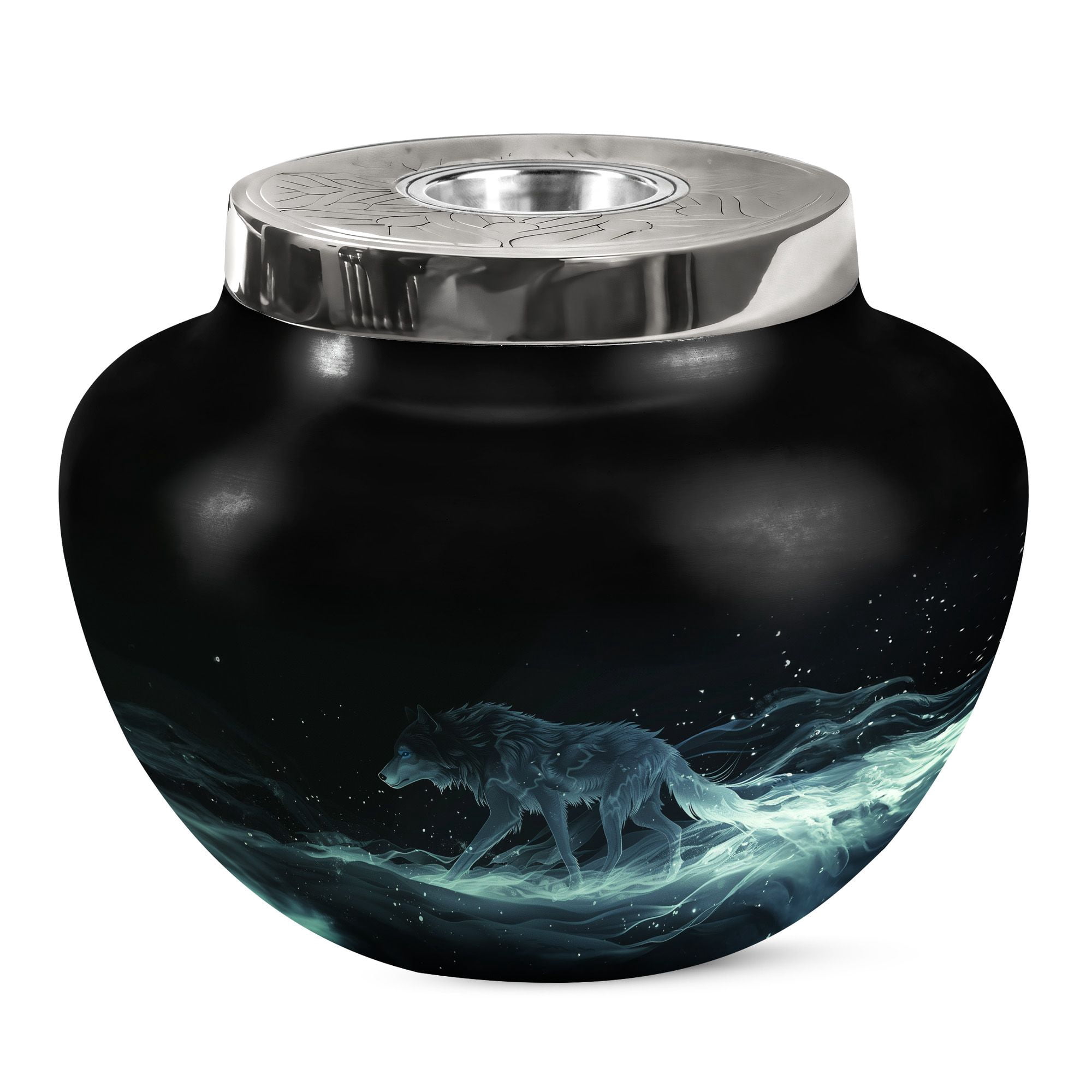 JAGSHASHI Celestial Wraith Wolf Ashes Urn Adult - Decorative Urns ...