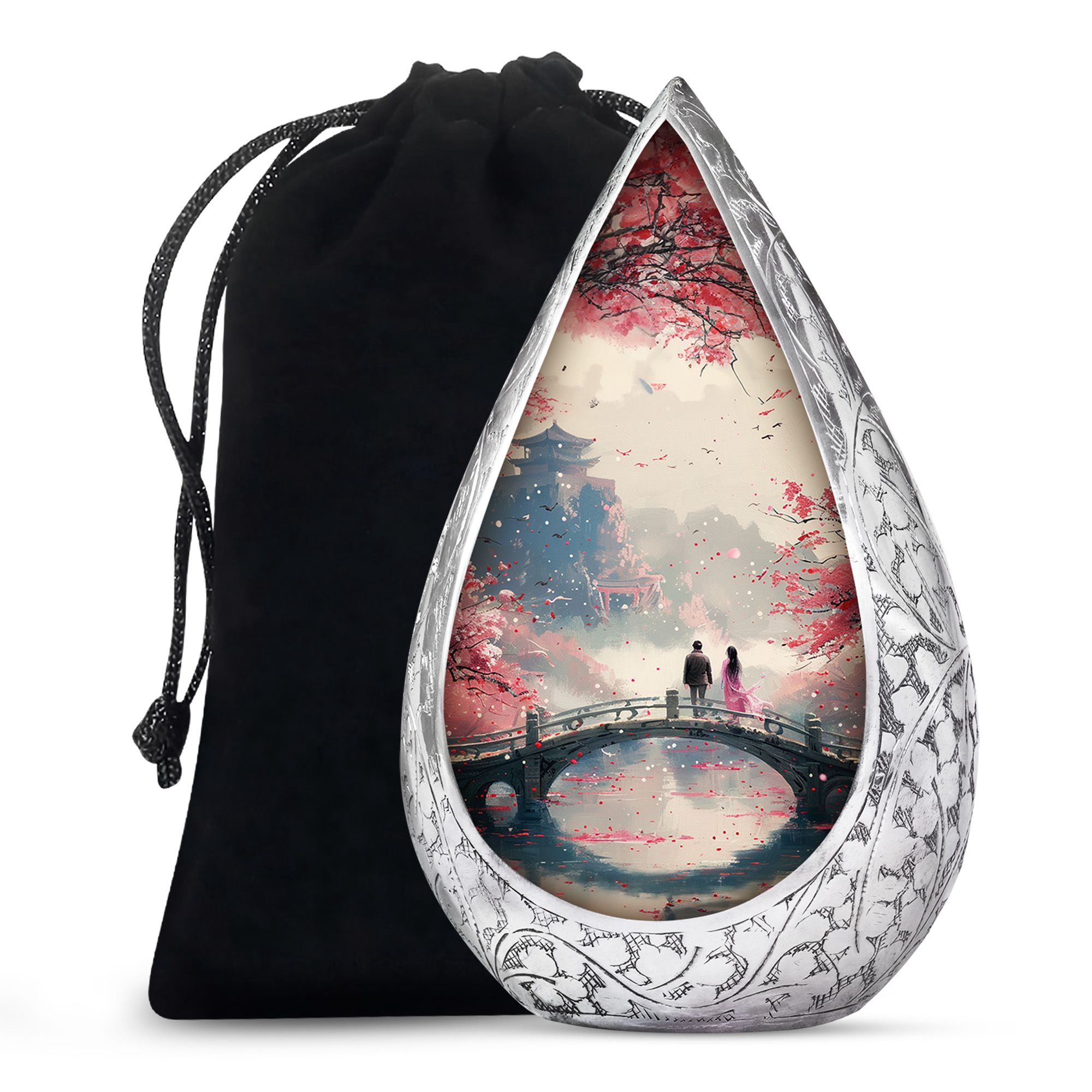 JAGSHASHI Cherry Blossoms - Large Decorative Urn - Burial Urns For ...