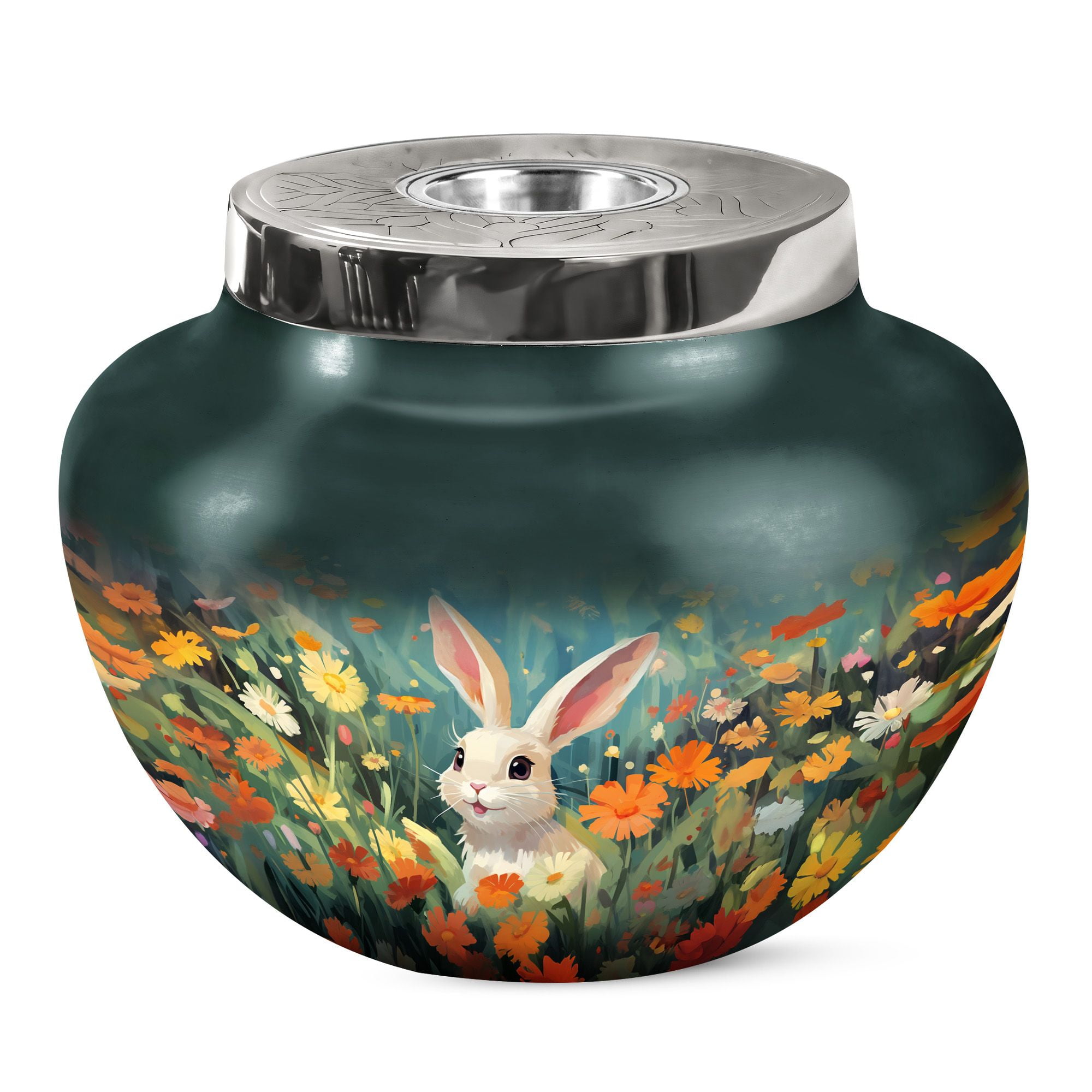 JAGSHASHI Colorful Flowers Rabbit Large Burial Urns - Large Urns ...
