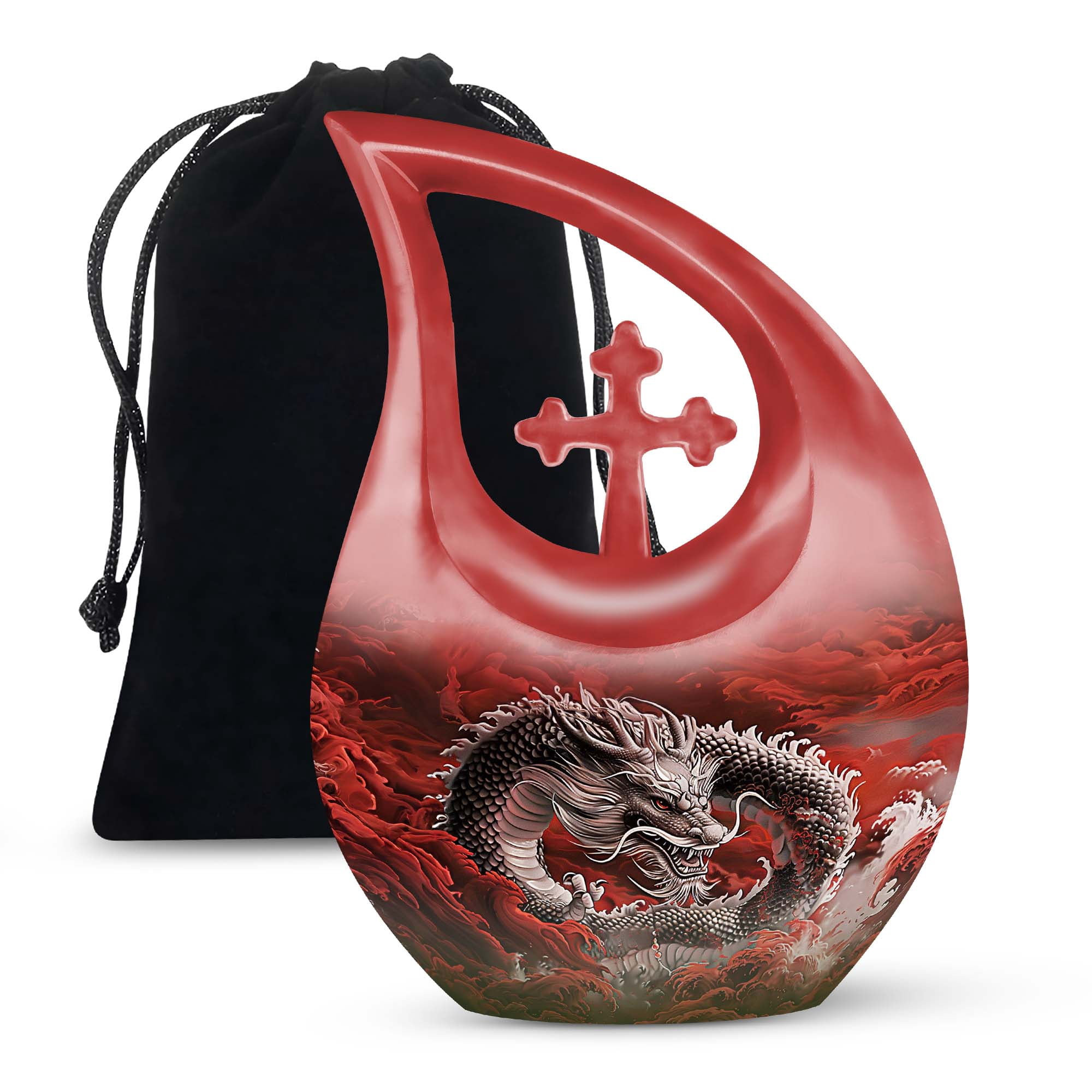 JAGSHASHI Crimson Clouds The Serpentine Dragon Adult Urns For Human ...
