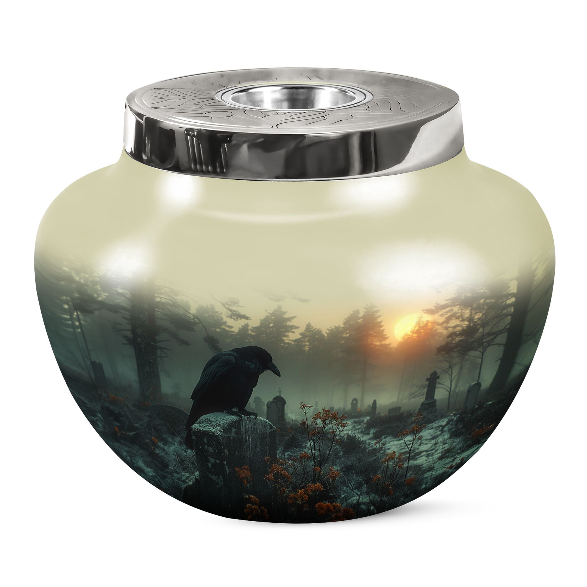 JAGSHASHI Crow Metal Urn - Cremation Urn For Adult Men & Women - Urn ...