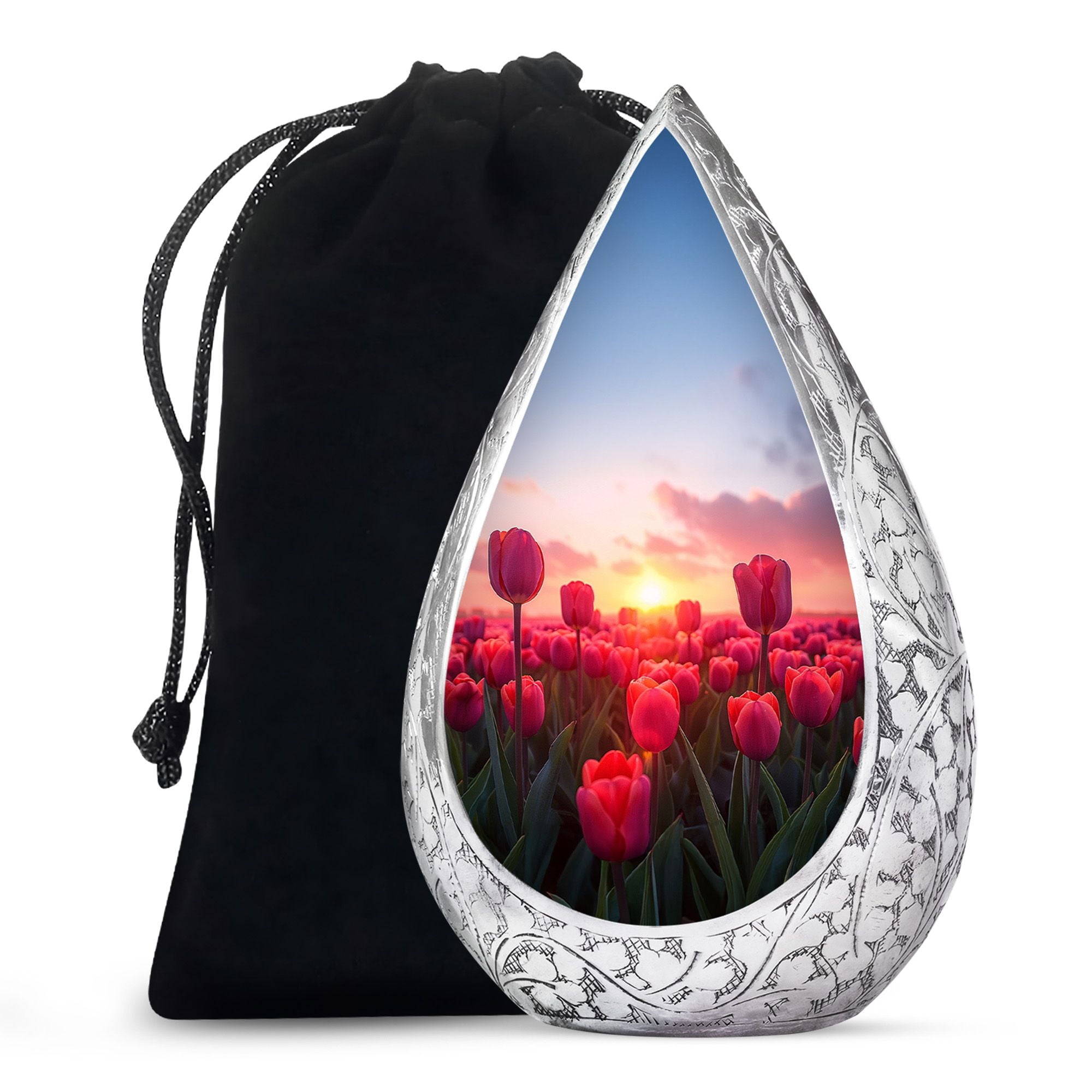 JAGSHASHI Dawn Crimson Kiss - Large Decorative Urn - Memorial Ashes ...