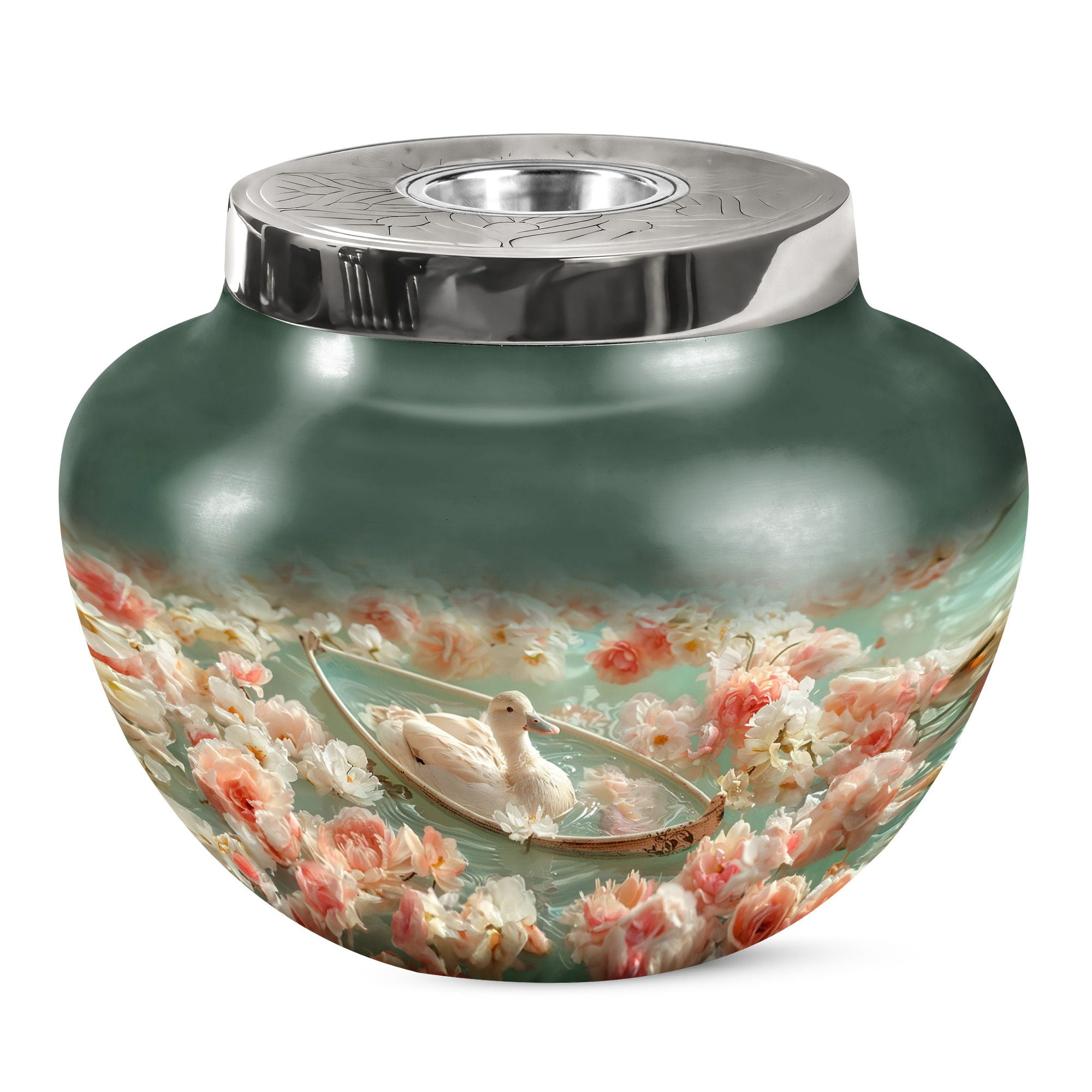 JAGSHASHI Duck Floral Voyage Urns For Cremation Ashes - Memorial Urns ...