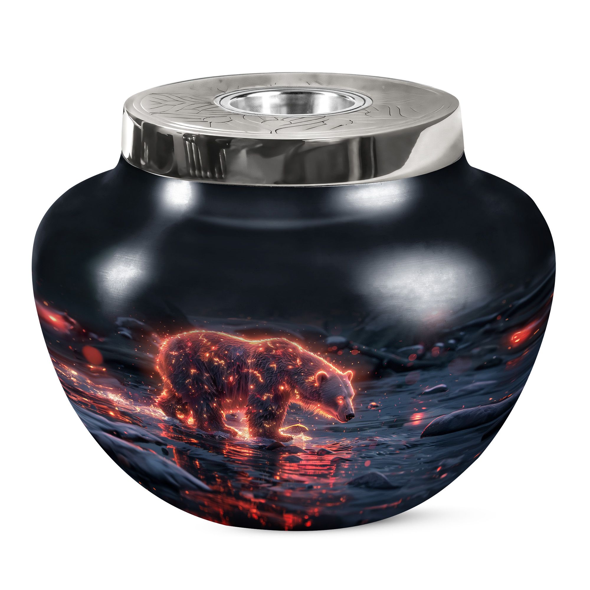 JAGSHASHI Fiery Frost Bear Adult Ashes Urn - Memorial Ashes - Burial ...
