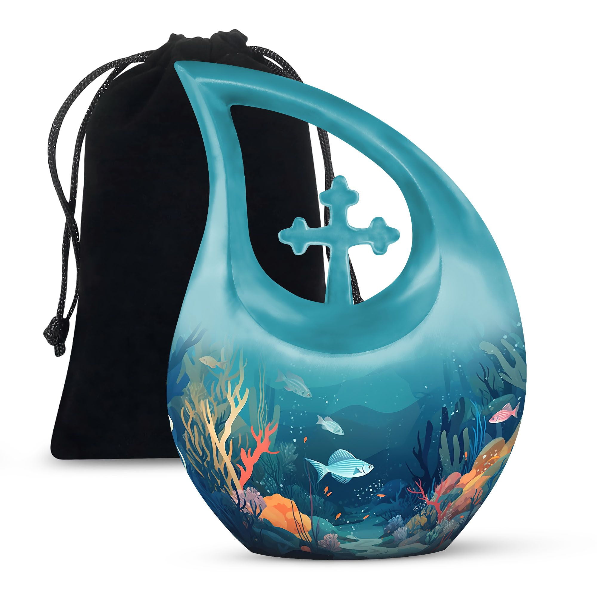 JAGSHASHI Fish Ocean Cremation Urns For Women - Funeral Adult Urn ...