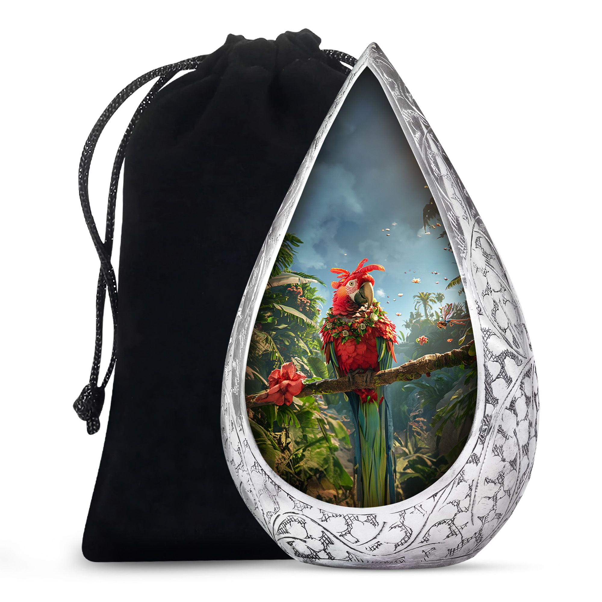 JAGSHASHI Floral Parrot Haven - Urns For Ashes Adult - Adult Ash Urns ...