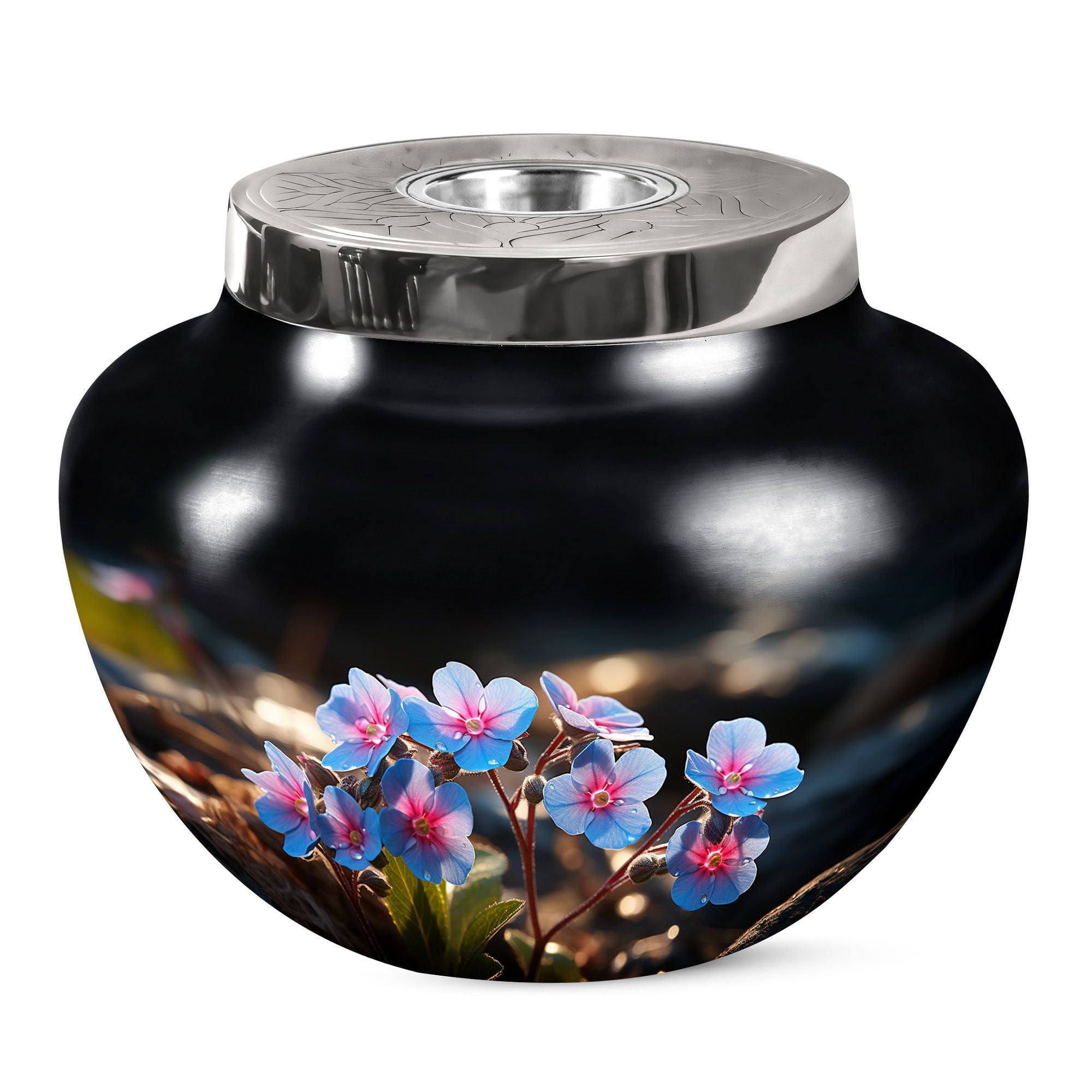 JAGSHASHI Flower Memorial Urn - Large Burial Urn - Ash Urn - Adult Urn ...