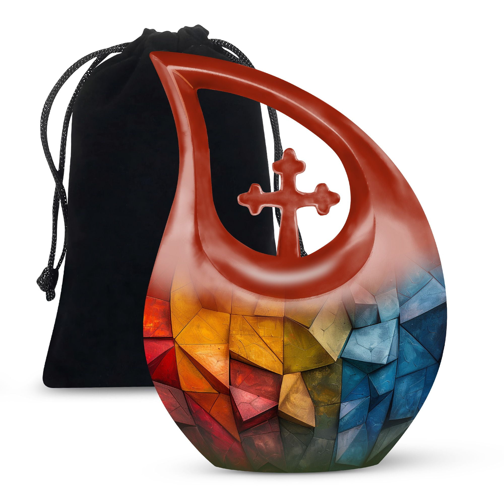 JAGSHASHI Geometric Temperature Gradient Large Urn - Cremation Urn Adult Ash - Funeral Ashes Urn ...