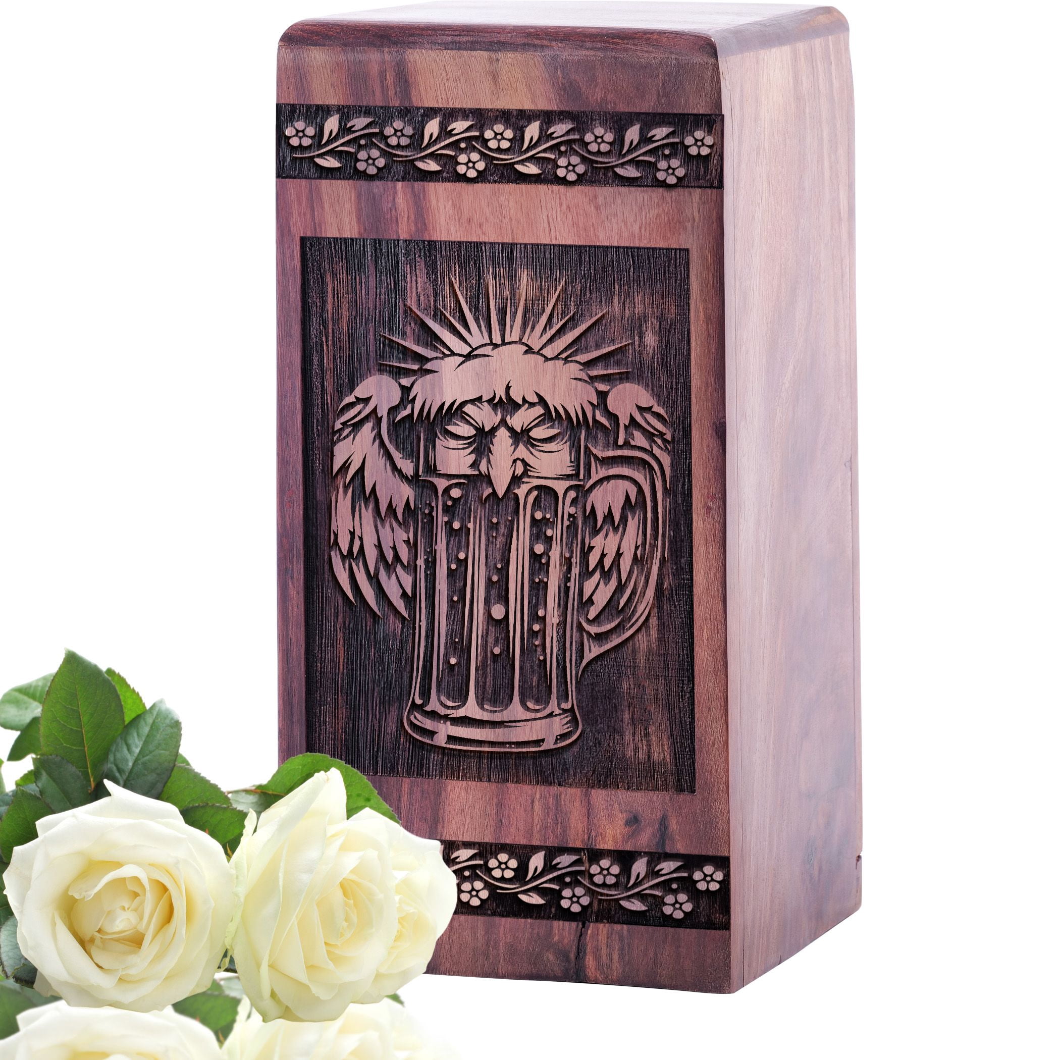JAGSHASHI Handmade Wooden Urn Beer - Cremation Urns For Adult Ashes Men ...