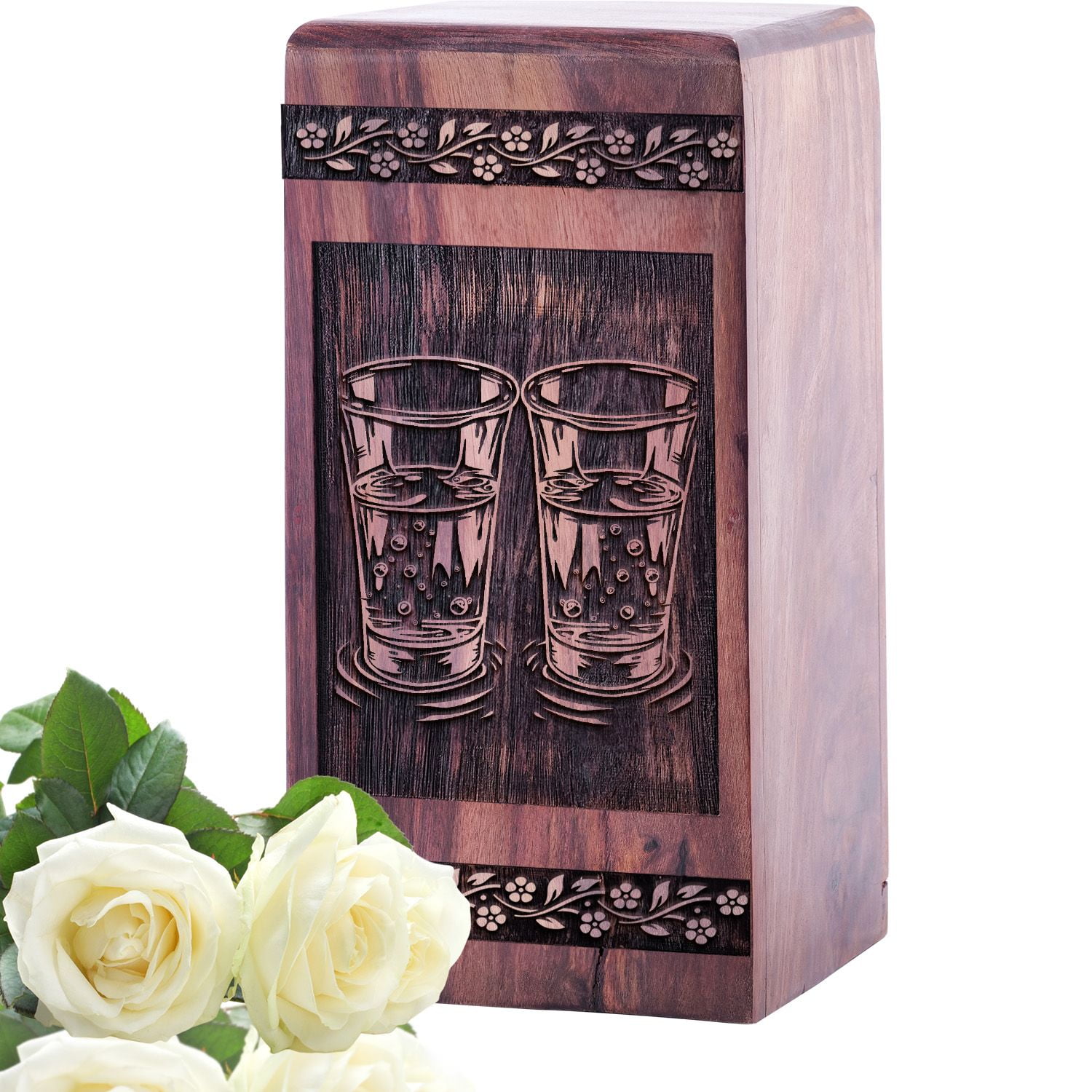 JAGSHASHI Handmade Wooden Urn Vodka - Large Burial Urn For Ashes For Women & Men - Cremation ...