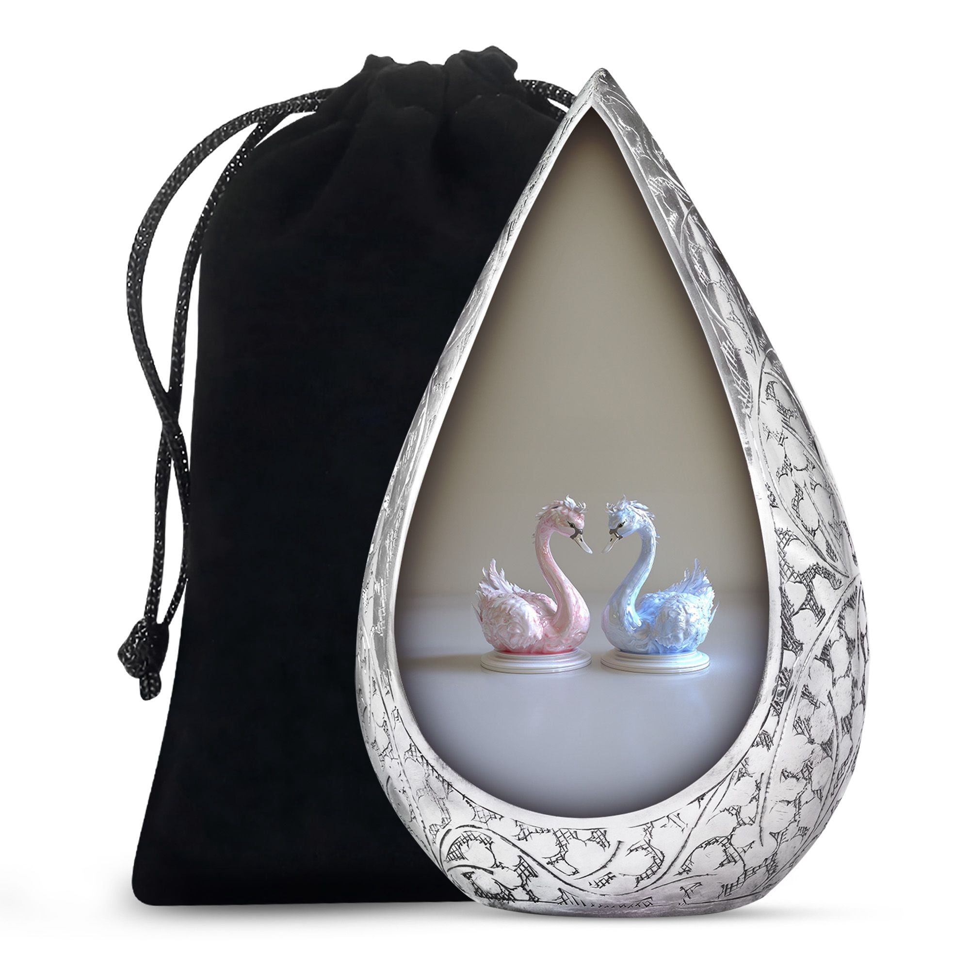 JAGSHASHI Iridescent Swan Duo - Cremation Urns For Ashes - Large Urn ...