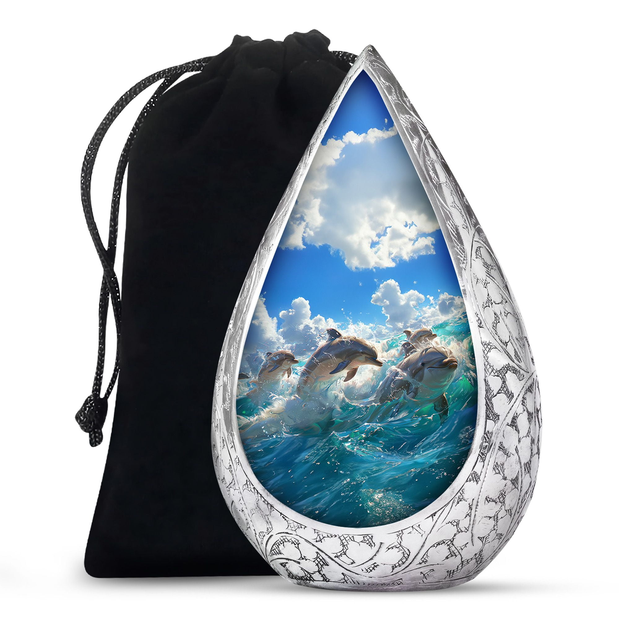JAGSHASHI Joyful Dolphin Pod - Memorial Urn - Decorative Urns For Human ...